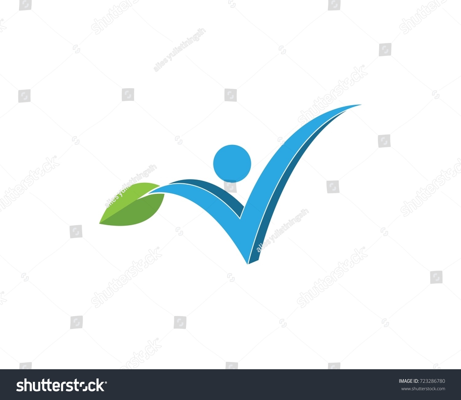 Check Mark People Logo Design Stock Vector (Royalty Free) 723286780 ...