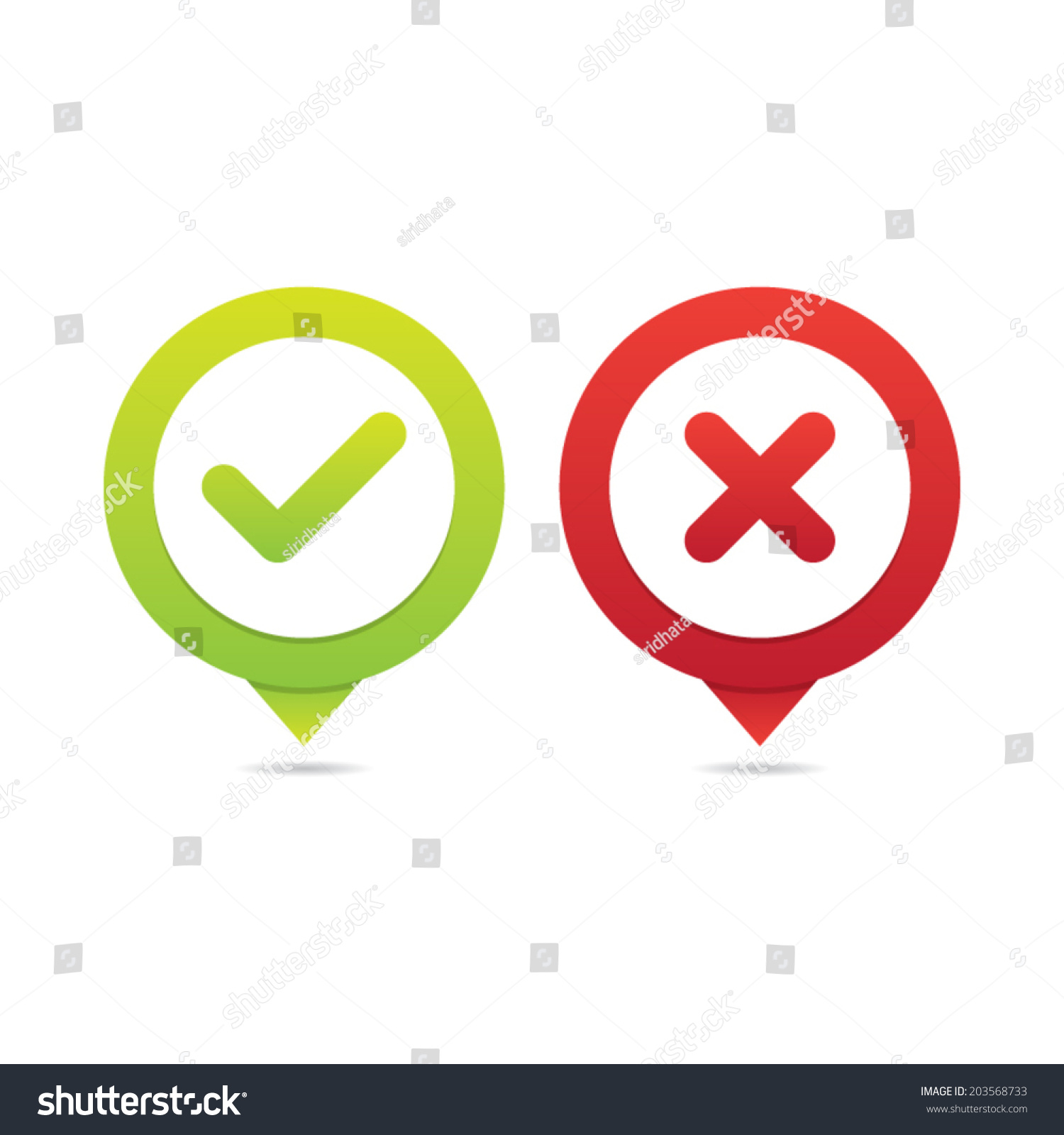 Check Mark Pins Stock Vector (Royalty Free) 203568733