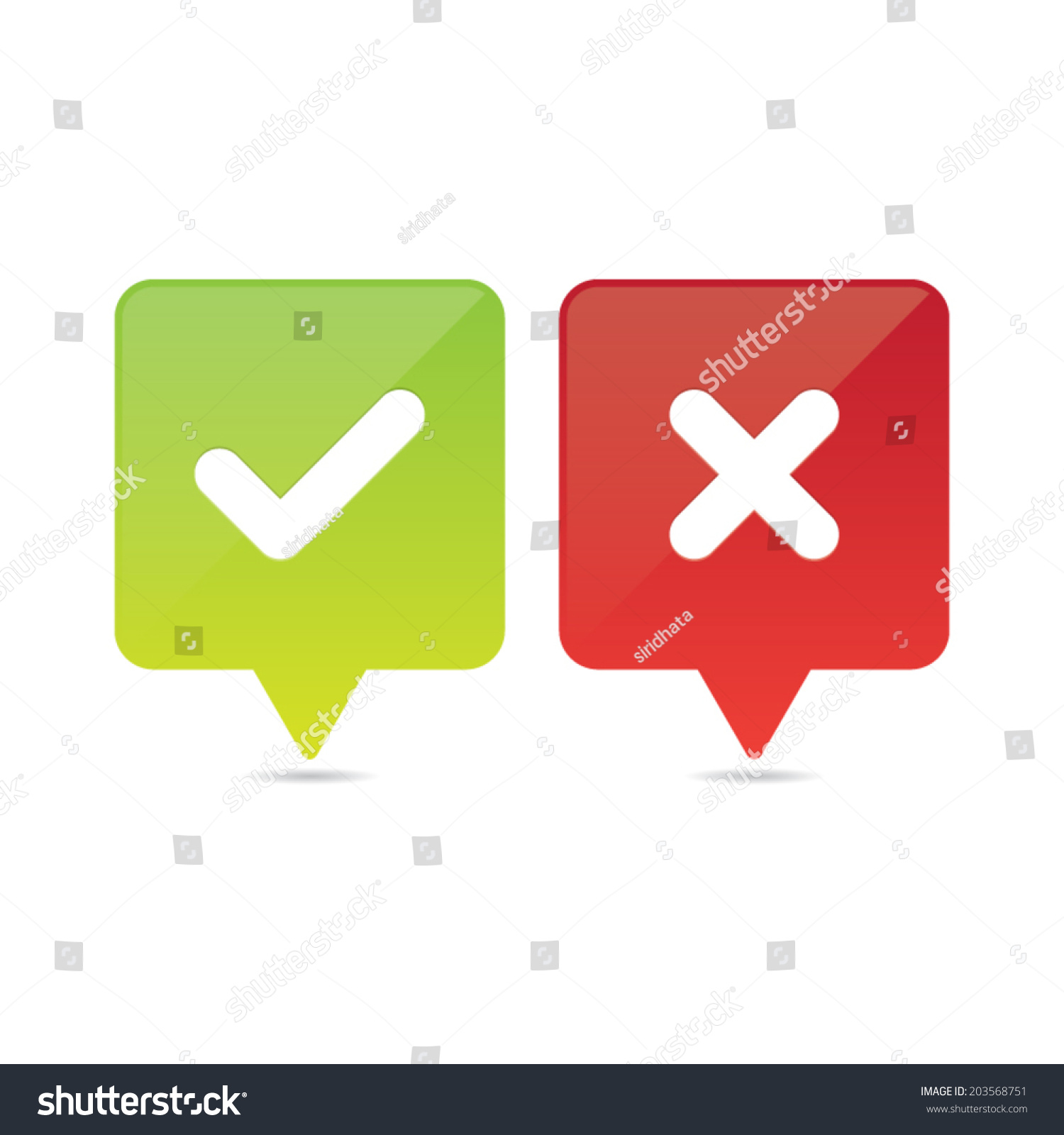 Check Mark Pins Stock Vector (Royalty Free) 203568751