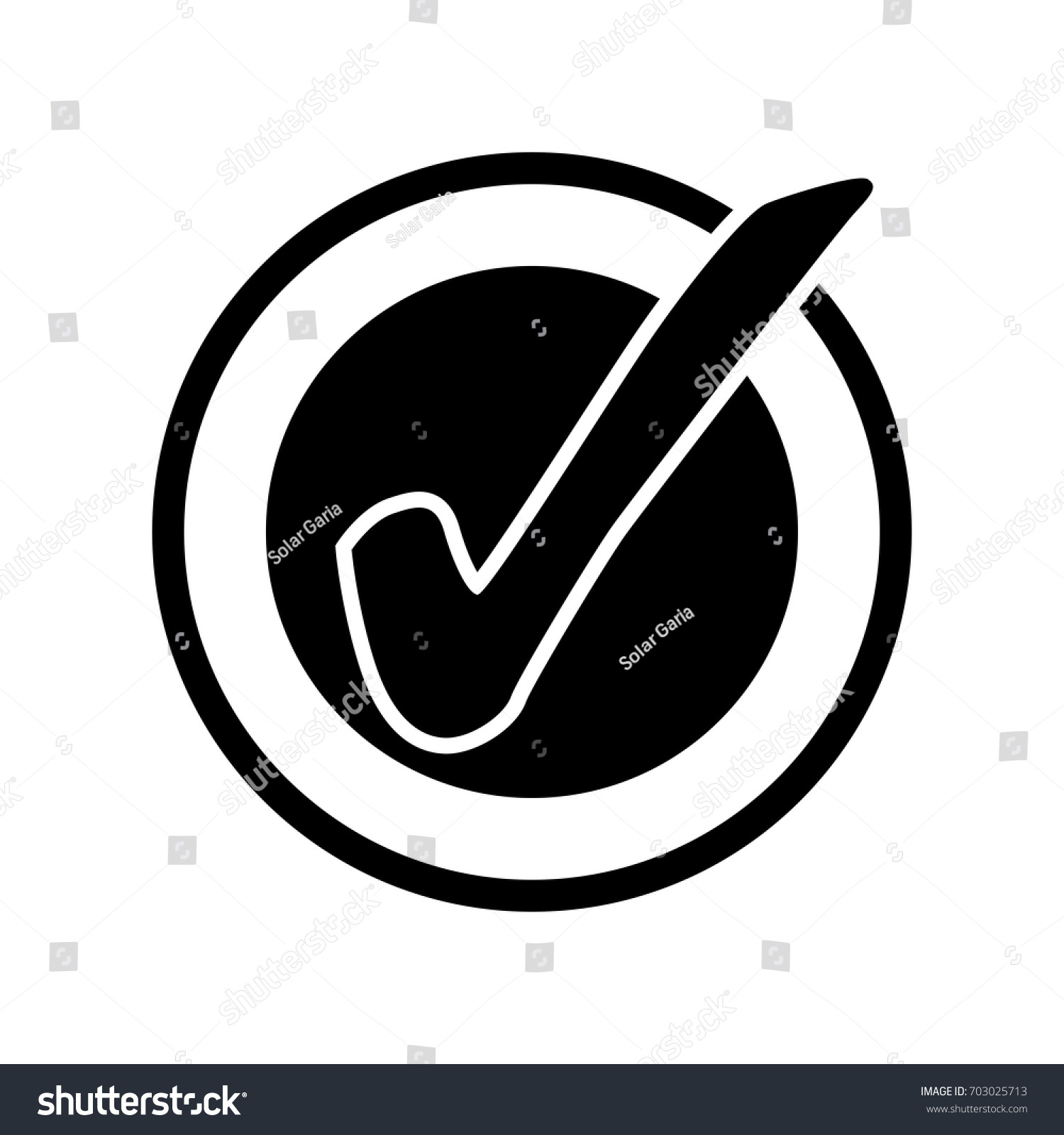 Check Mark Rounded Icon Iconic Symbol Stock Vector (Royalty Free ...