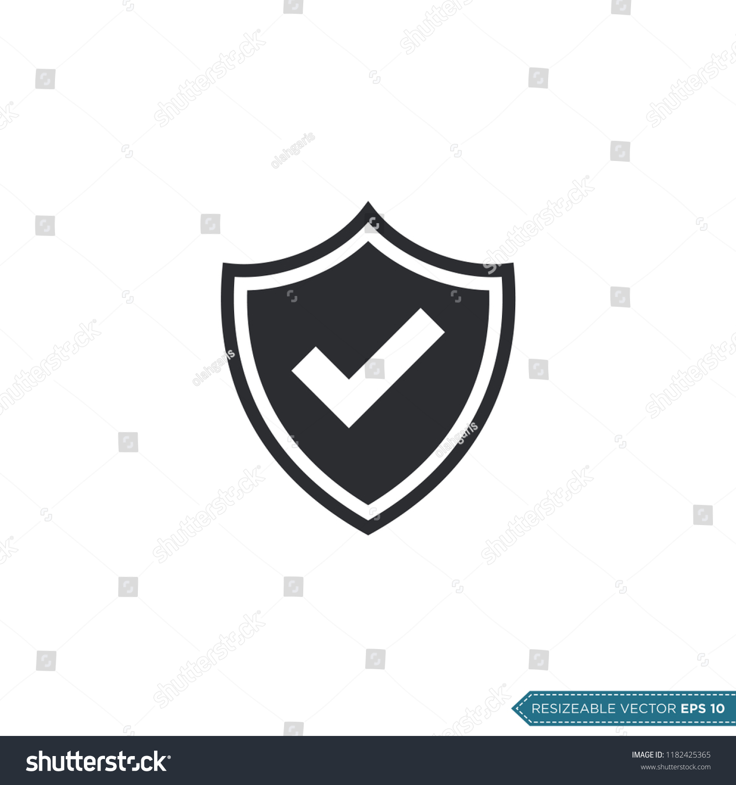 Check Mark Shield Pictogram Icon Logo Stock Vector (Royalty Free ...