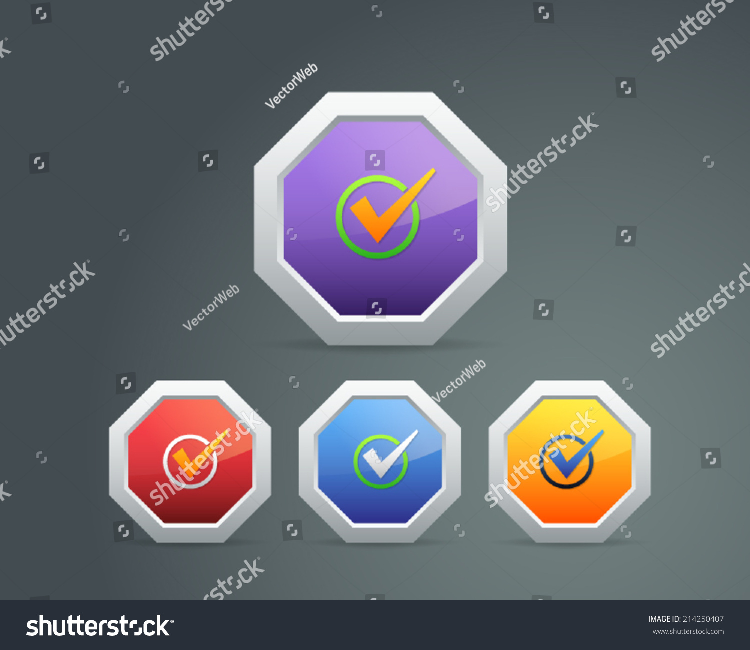 Check Mark Signs Vector Icons: เวกเตอร์สต็อก (ปลอดค่าลิขสิทธิ์ ...