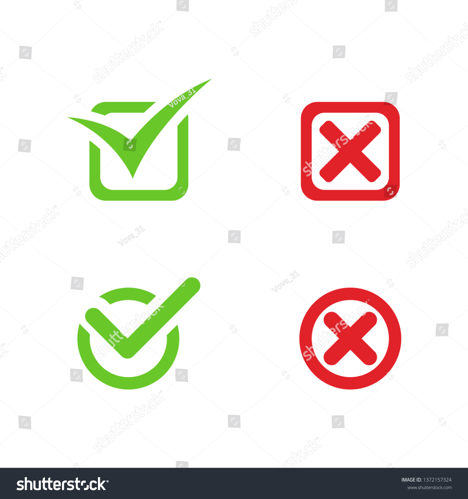 Check Mark Stickers Vector Stock Vector (Royalty Free) 1372157324