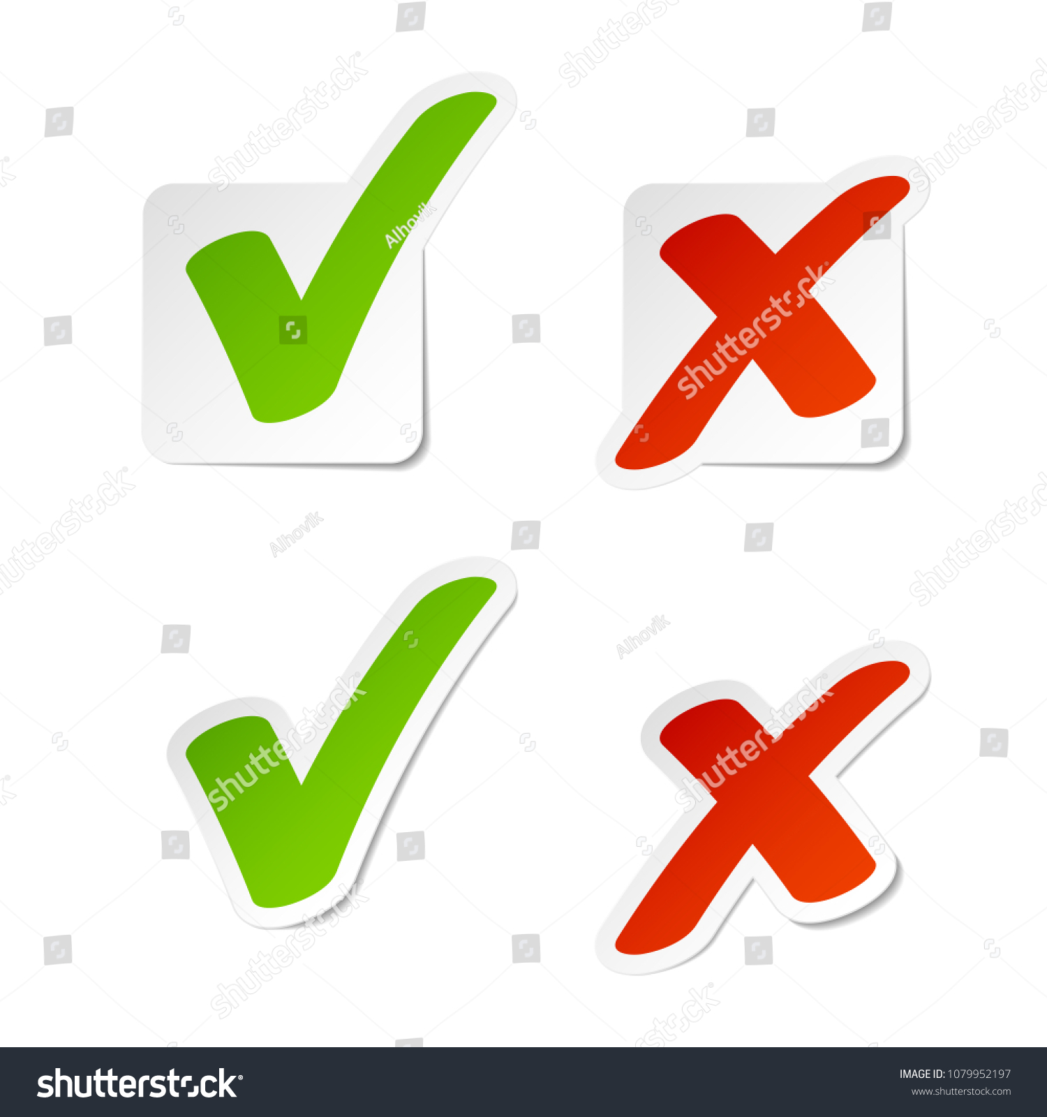 Check Mark Stickers Vector Illustration Stock Vector (Royalty Free ...