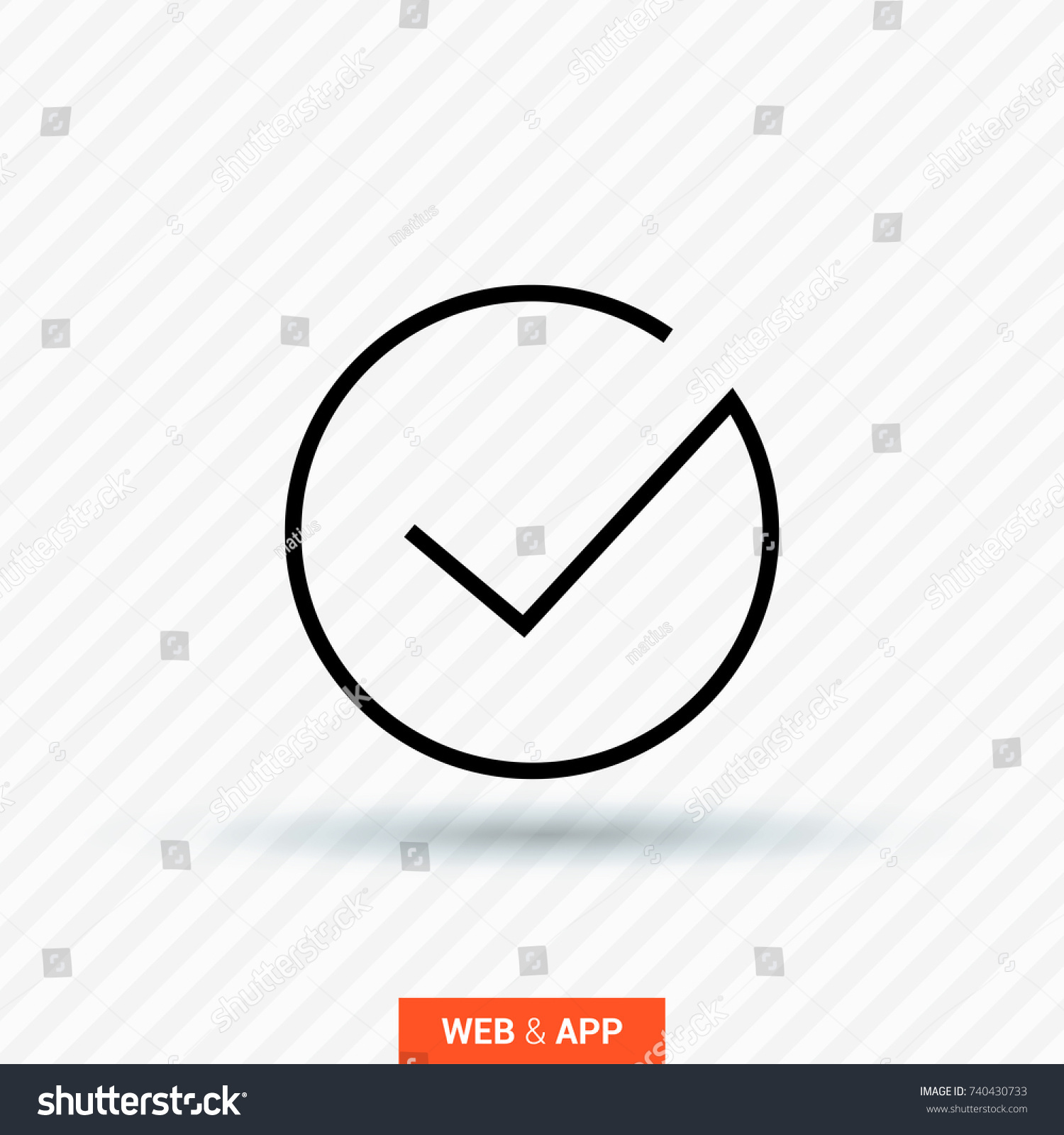 Check Mark Tick Confirm Line Vector: vetor stock (livre de direitos ...