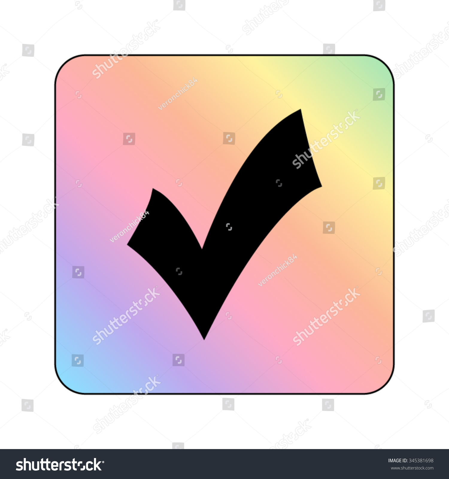 Check Mark Tick Yes Vote Vector Stock Vector (Royalty Free) 345381698