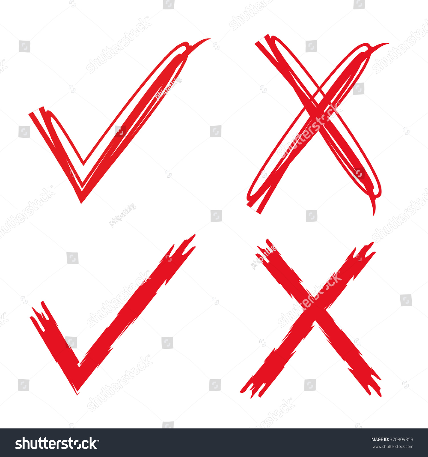 Check Marks Wrong Marks Hand Drawn: เวกเตอร์สต็อก (ปลอดค่าลิขสิทธิ์ ...