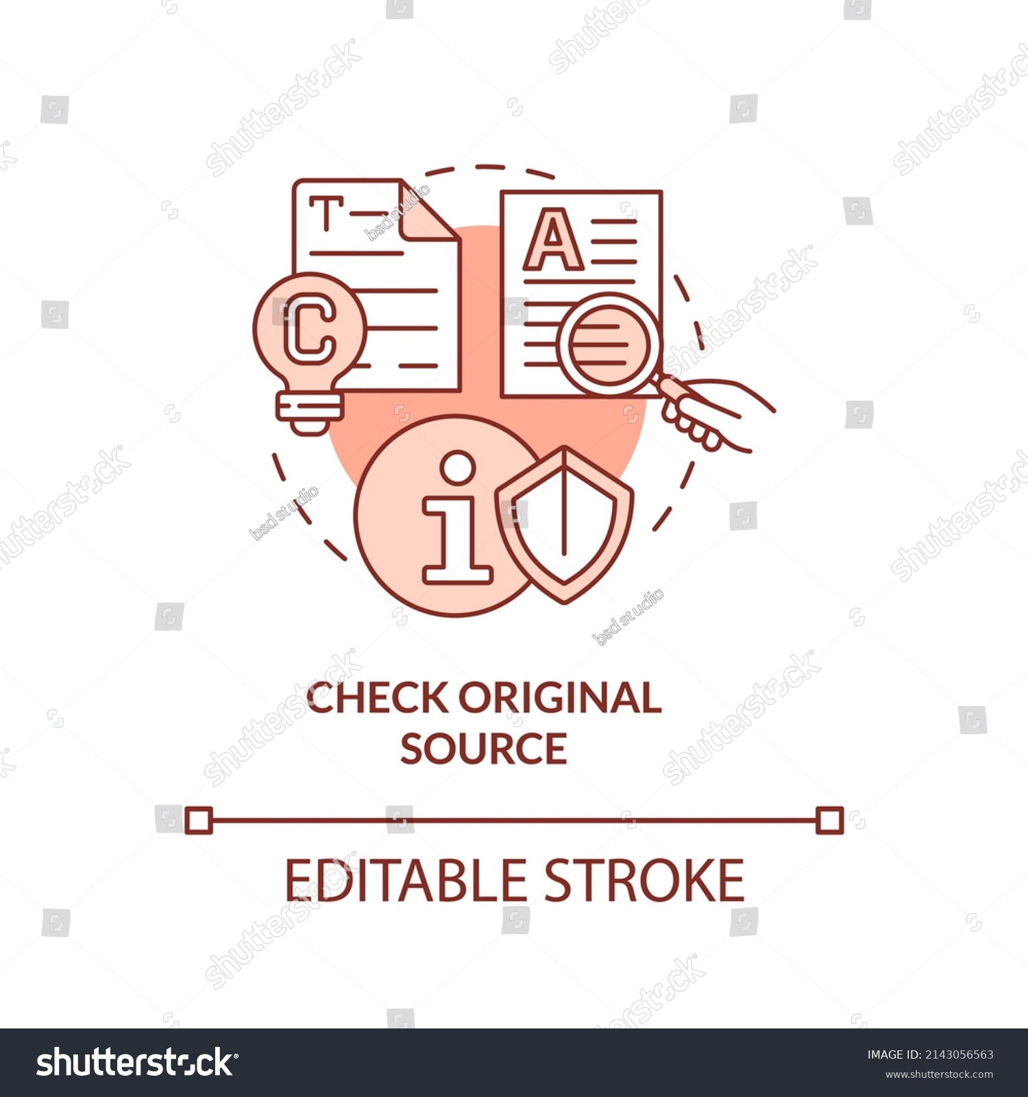 Check Original Source Red Concept Icon Stock Vector (Royalty Free ...