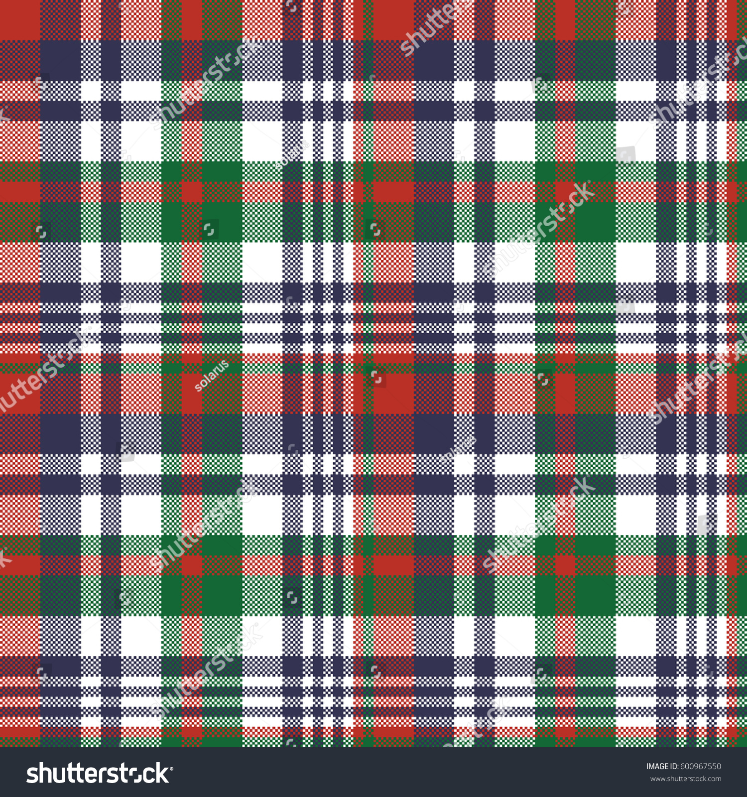 Check Pixel Color Plaid Seamless Pattern Stock Vector (Royalty Free ...