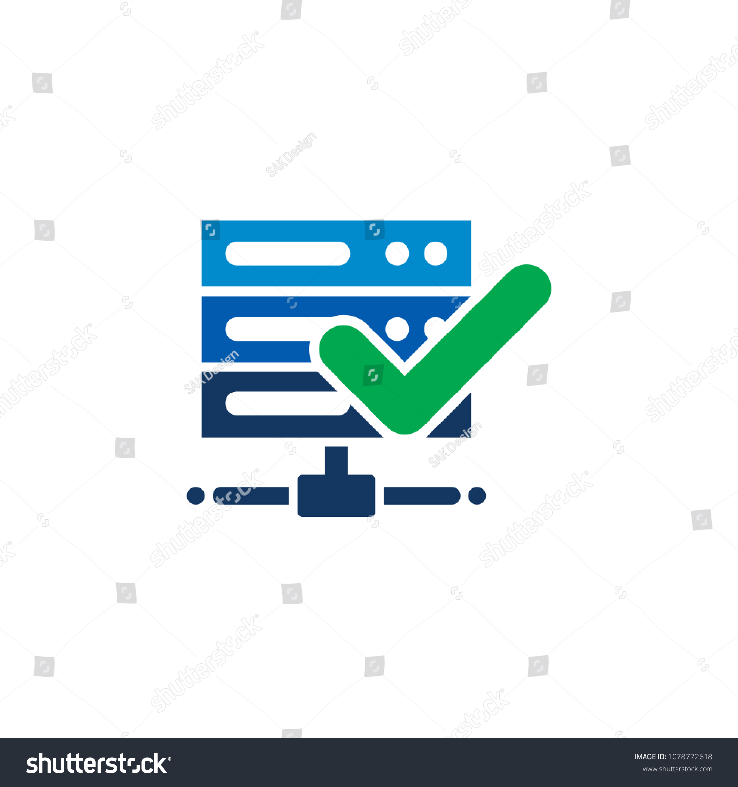 Check Server Logo Icon Design: vector de stock (libre de regalías ...