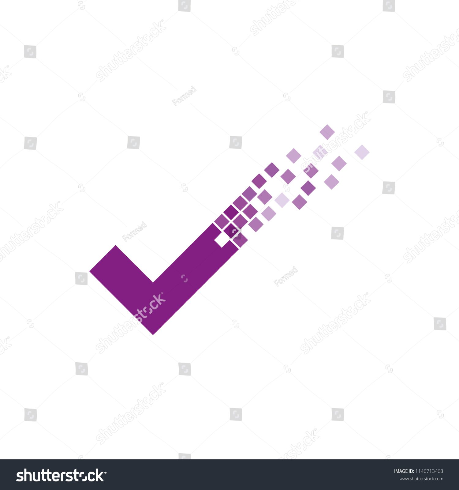 Check Tick Symbol Pixel Squares Vector Stock Vector (Royalty Free ...