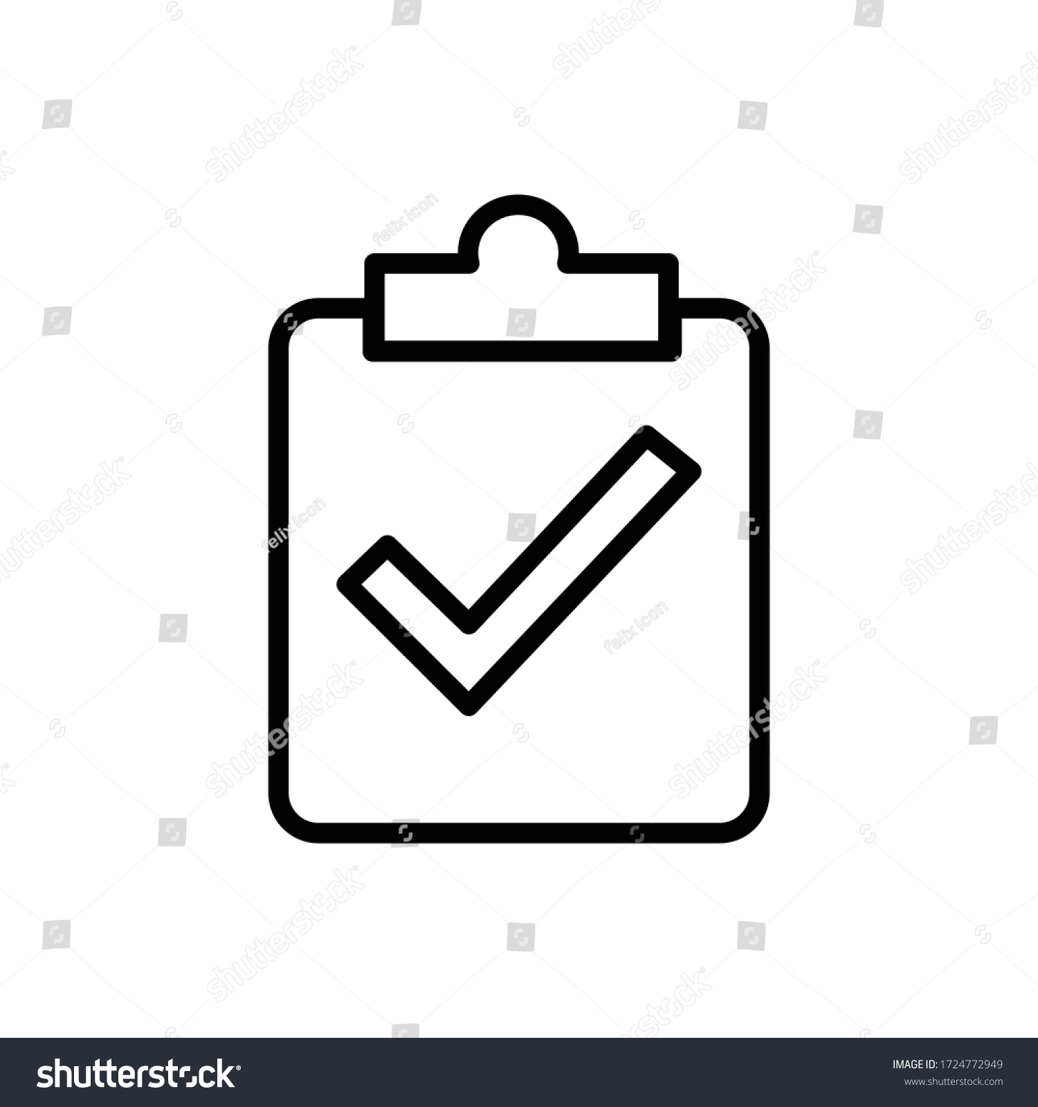 Check Outline Icon Vector Stock Vector (Royalty Free) 1724772949 ...