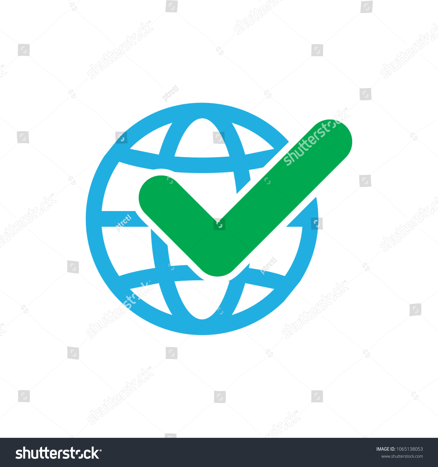 Check World Logo Icon Design Stock Vector (Royalty Free) 1065138053