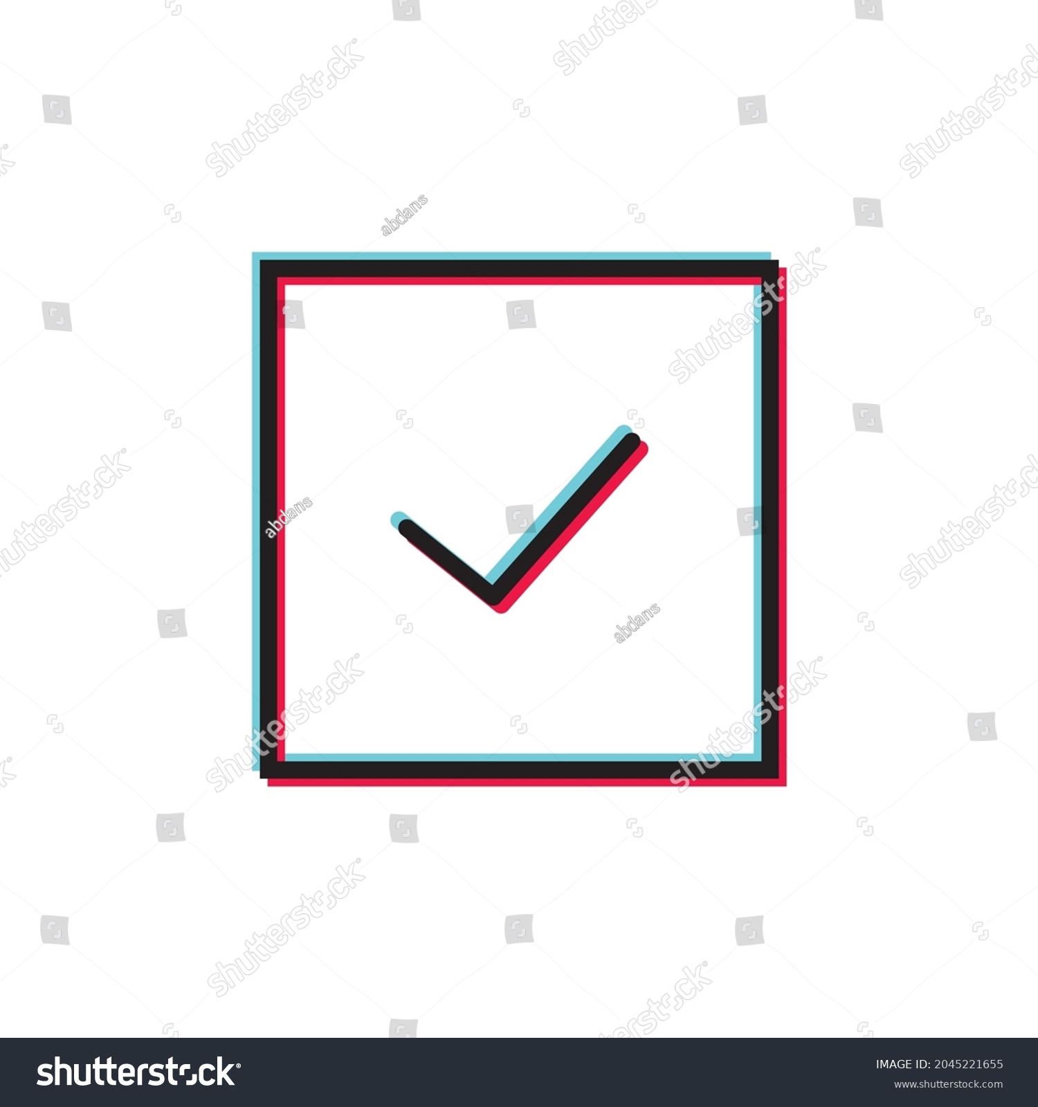 Checked Icon Glitch Effect Stock Vector (Royalty Free) 2045221655 ...