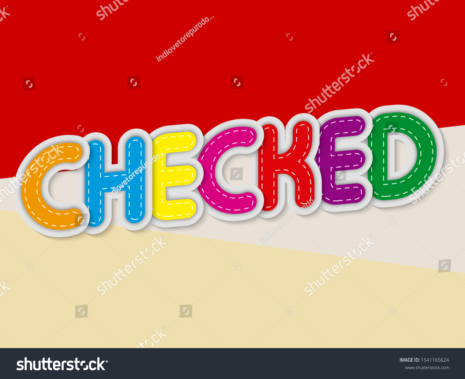 Checked Letters Banner Border Stitches Stock Vector (Royalty Free ...