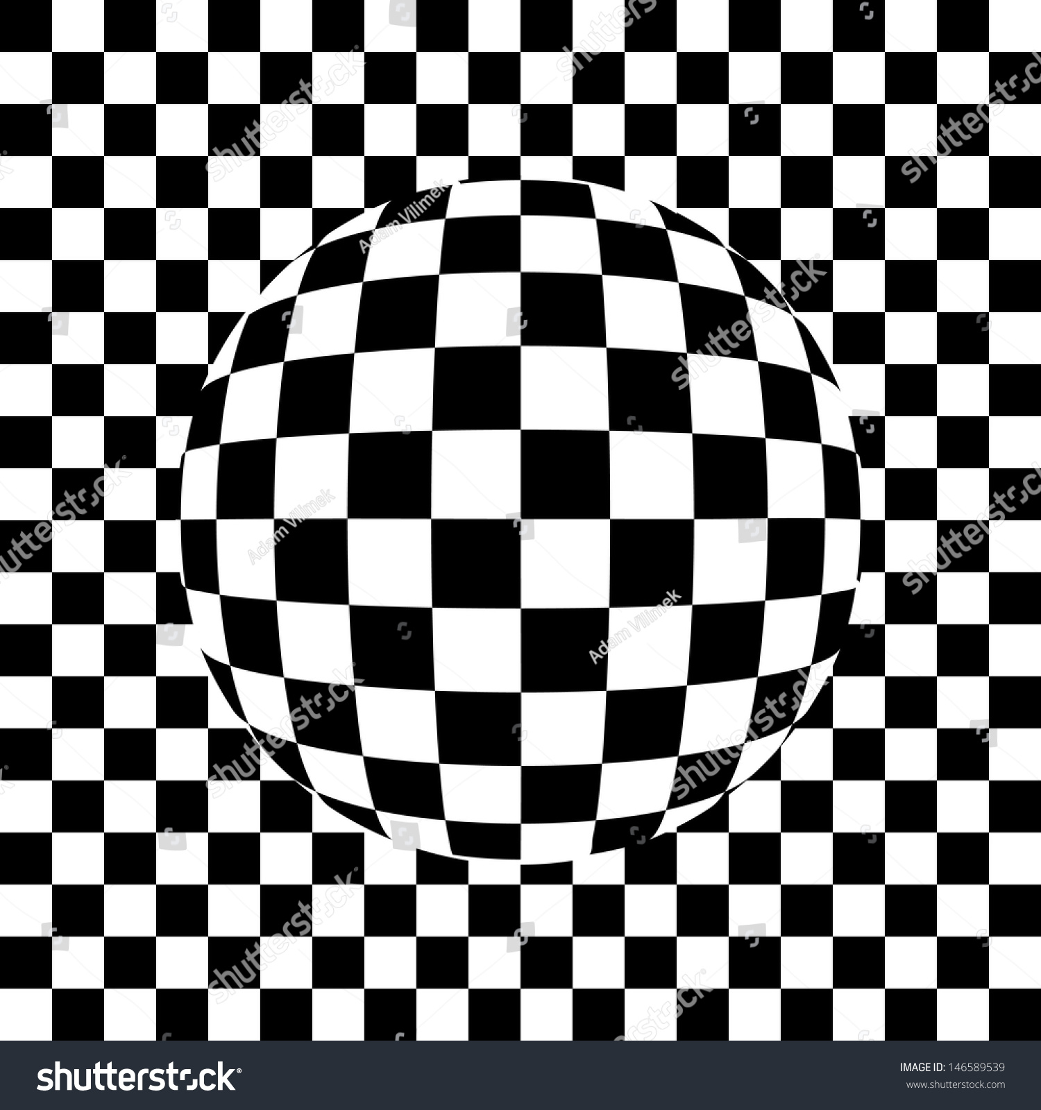 Checked Sphere Grid Drawing Vector Illustration Stock Vector (Royalty ...