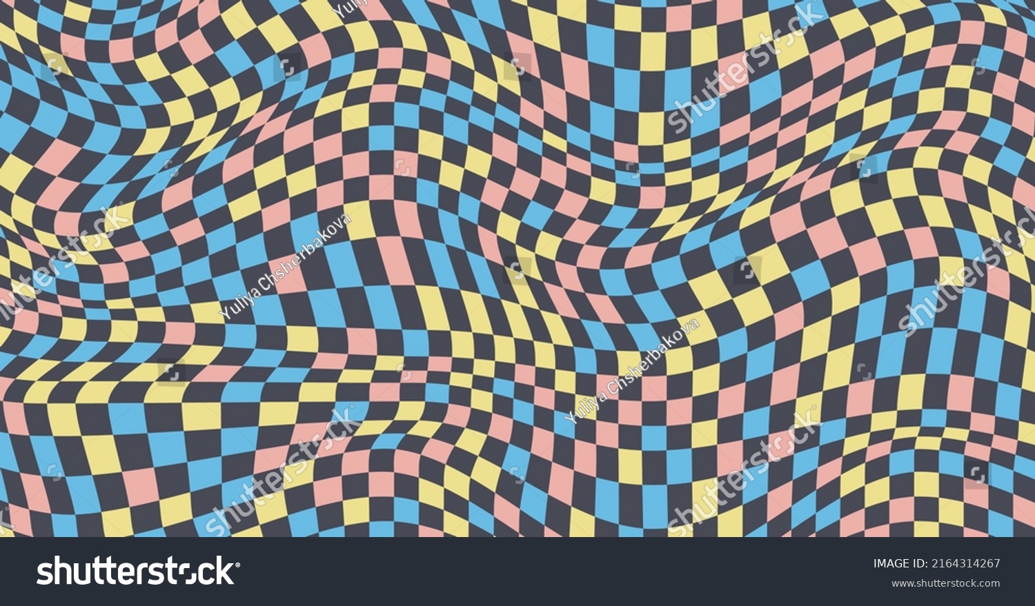 Checkered Background Distorted Squares Abstract Banner Stock Vector ...