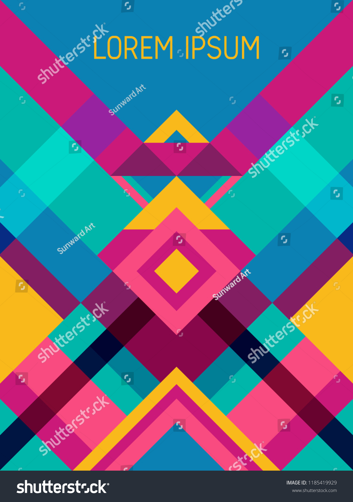 Checkered Cover Page Layout Vector Template Stock Vector (Royalty Free ...