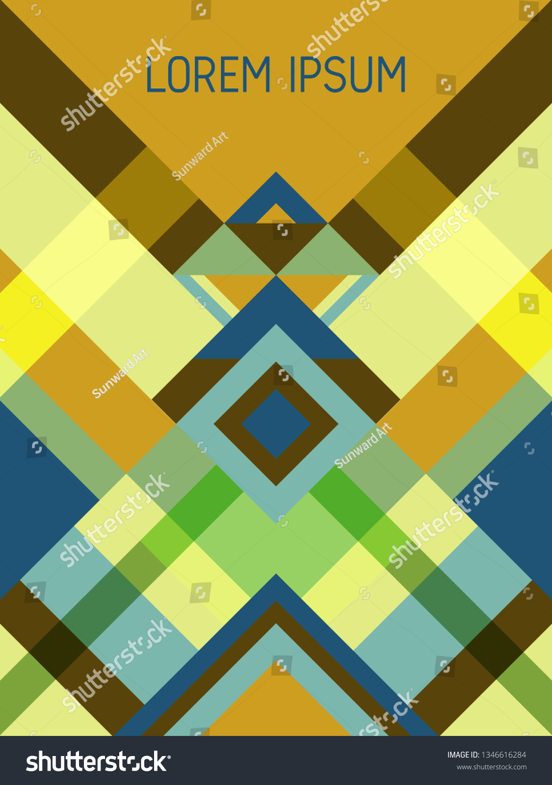 Checkered Cover Page Layout Vector Template Stock Vector (Royalty Free ...