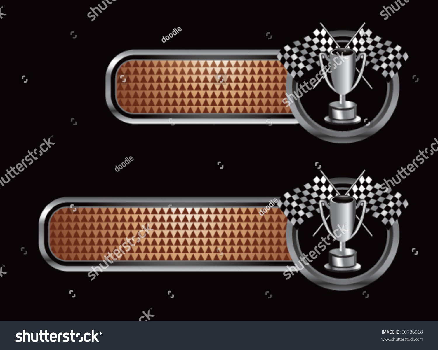 Checkered Flags Trophy Bronze Checkered Tabs Stock Vector (Royalty Free ...