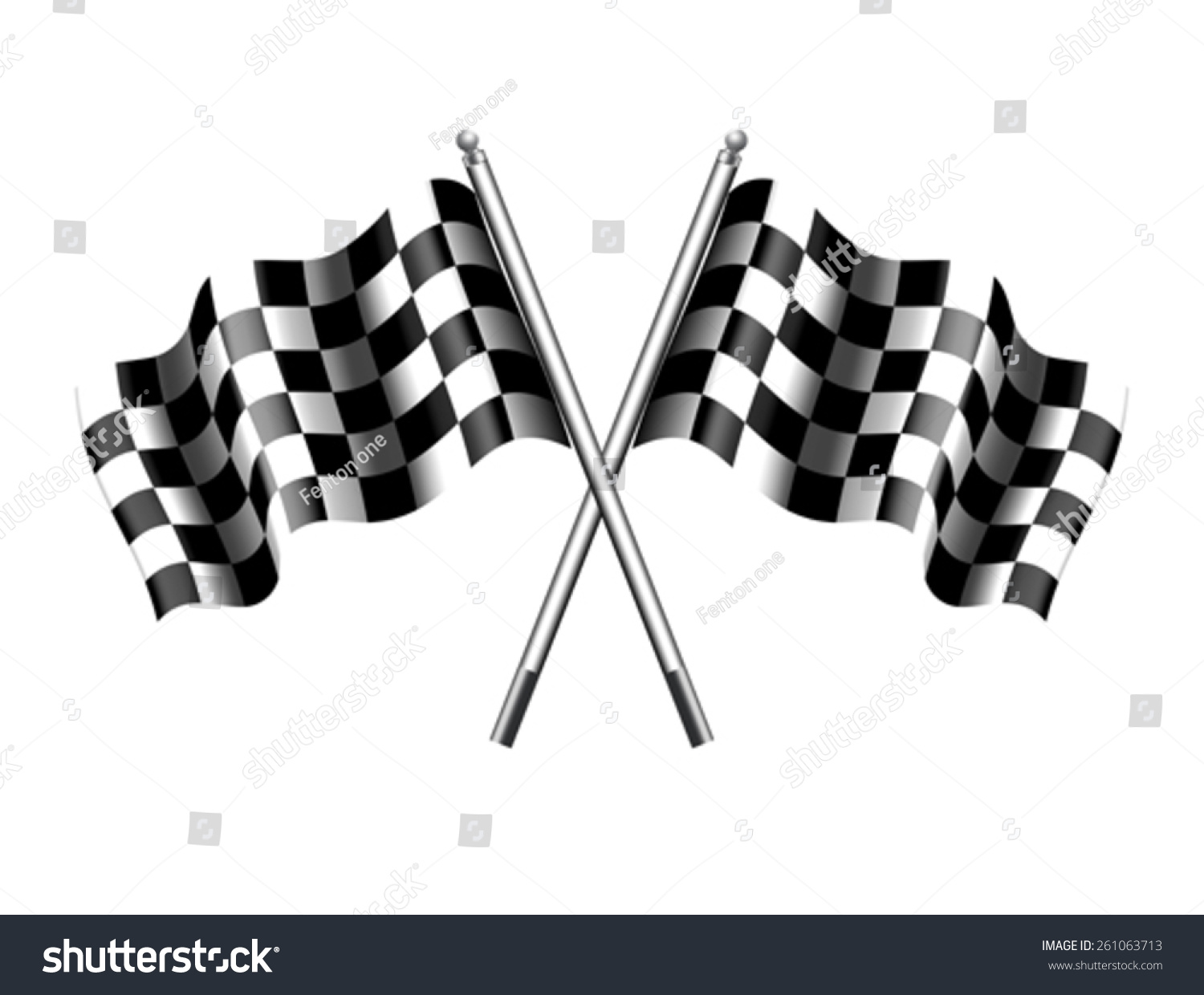 Checkered Flags Chequered Flag Stock Vector (Royalty Free) 261063713 ...