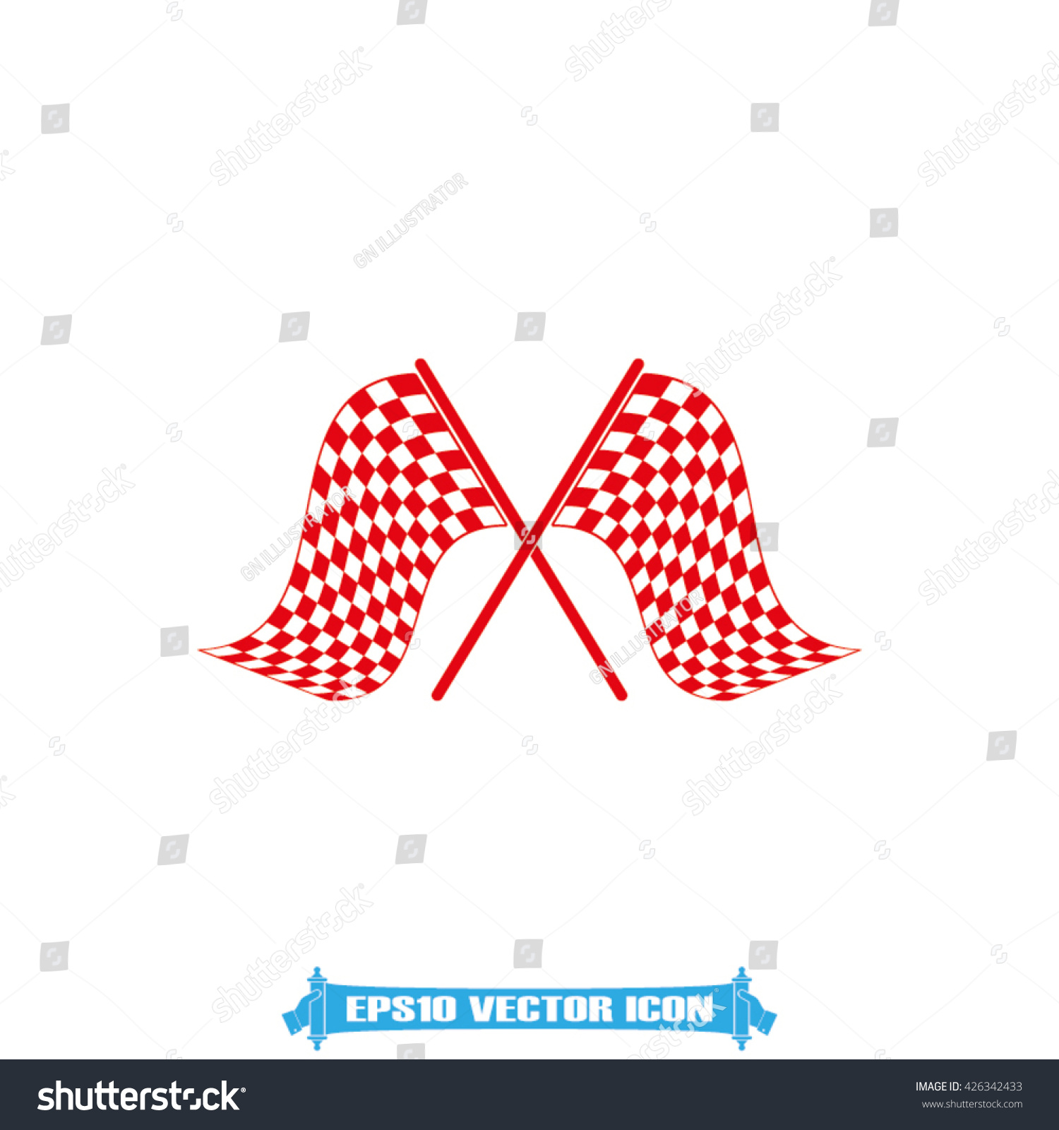 Checkered Flags Icon Vector Illustration Stock Vector (Royalty Free ...