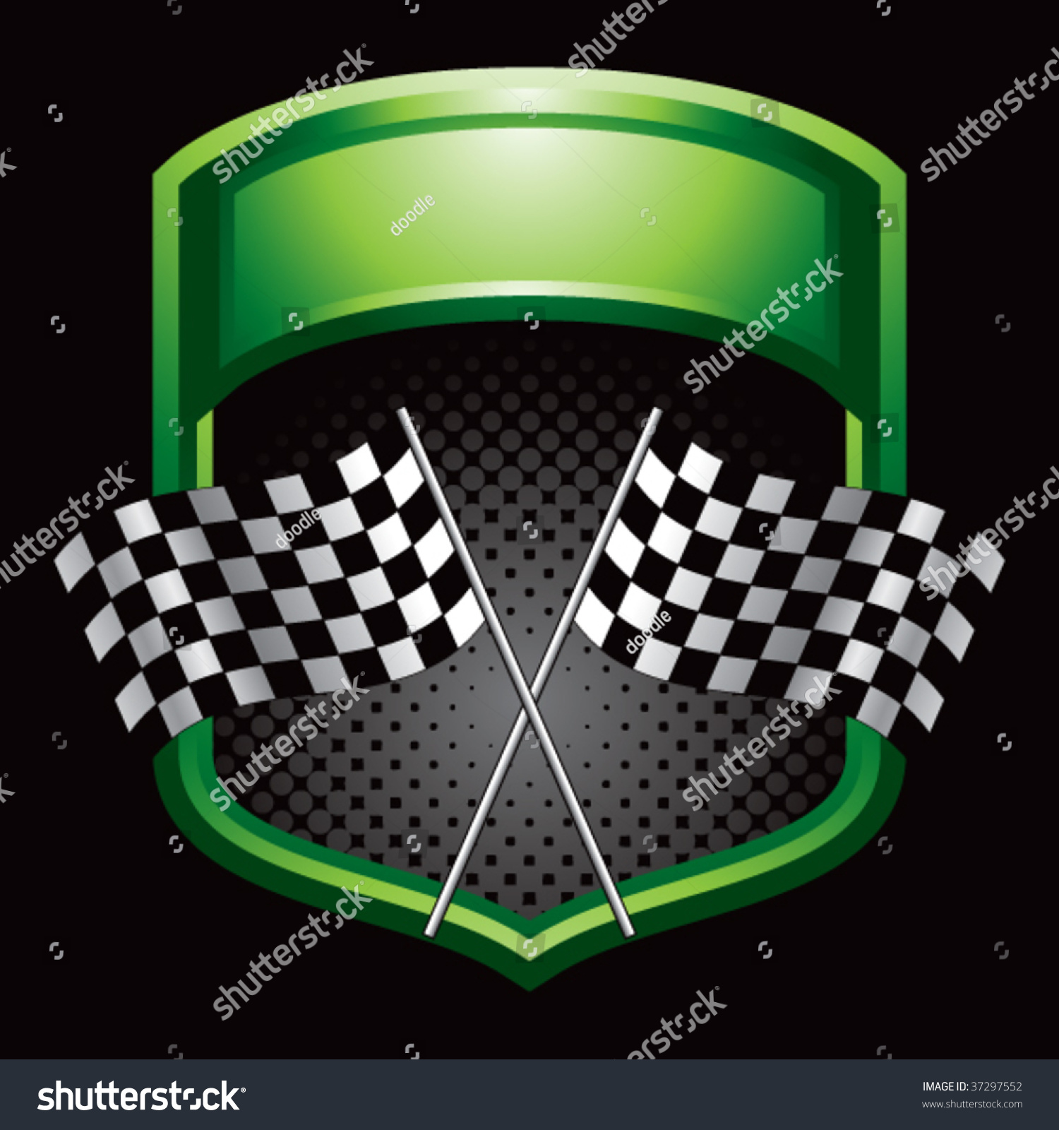 Checkered Flags On Display Crest Stock Vector (Royalty Free) 37297552 ...