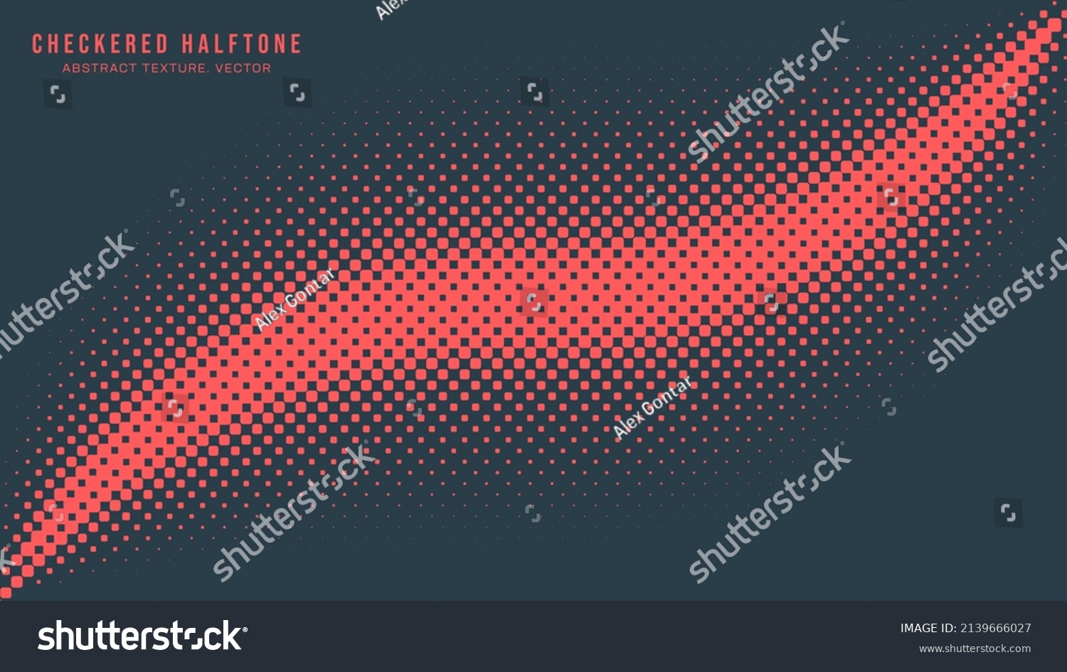 Checkered Halftone Pattern Vector Curved Line Stock Vector (Royalty ...