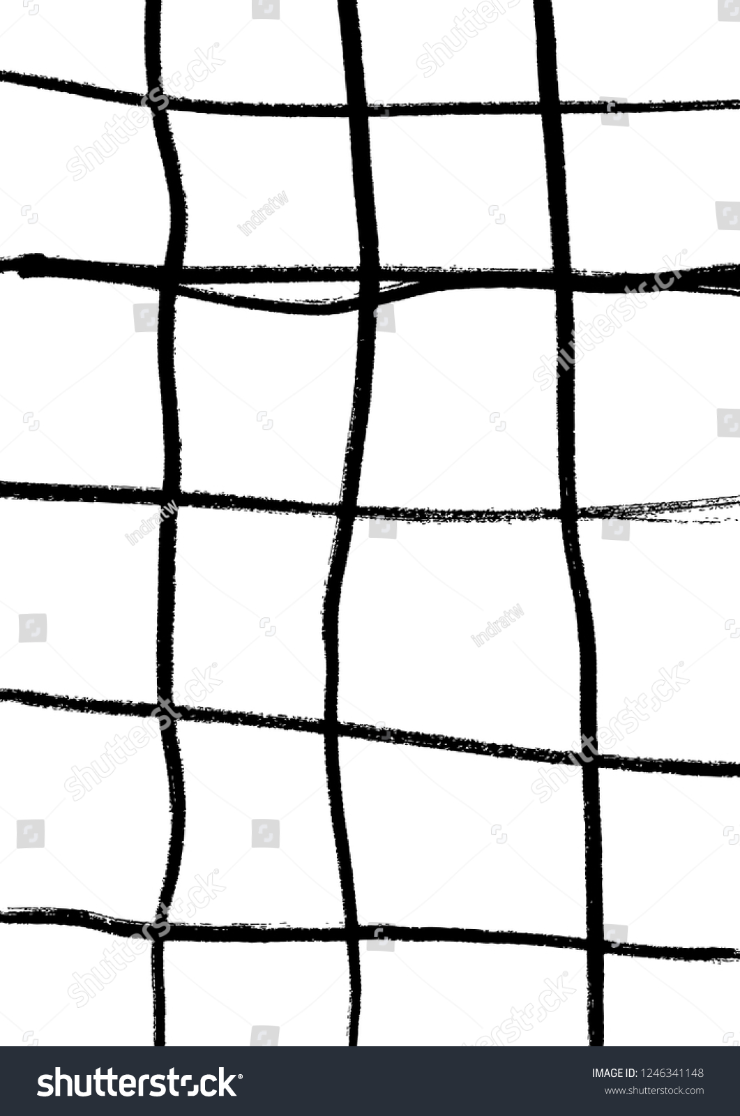 Checkered Pattern Children Hand Drawn Abstract Stock Vector (Royalty ...