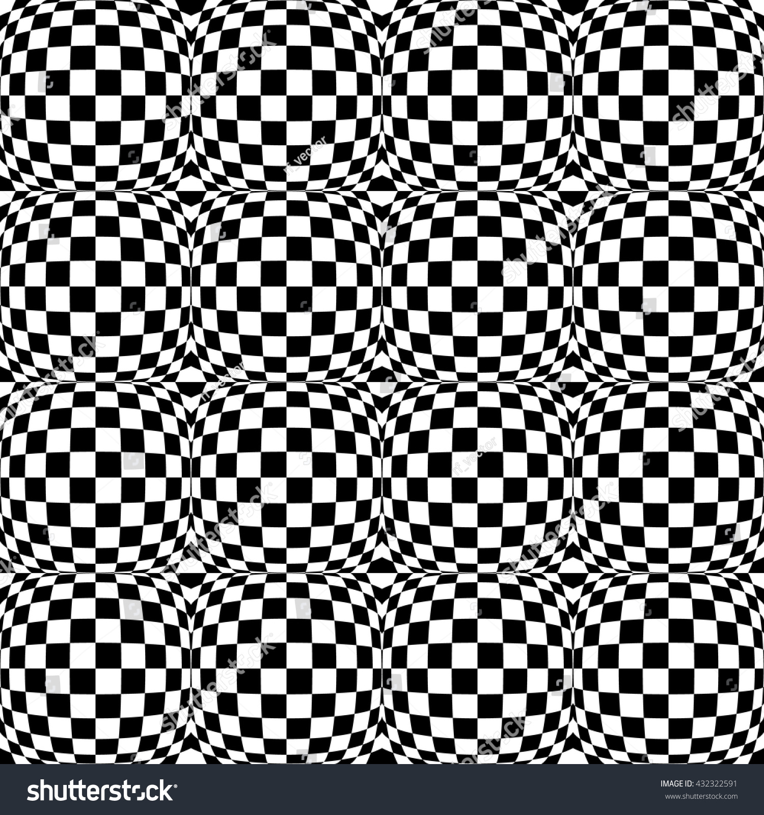 Checkered Patterns Distortion Deformation Effect Stock Vector (Royalty ...