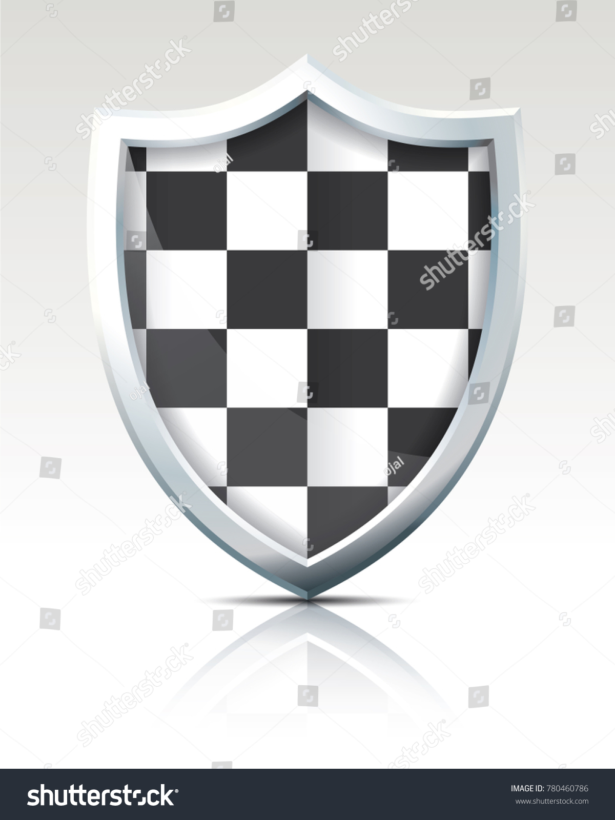 Checkered Race Shield Vector Illustration Stock Vector (Royalty Free ...