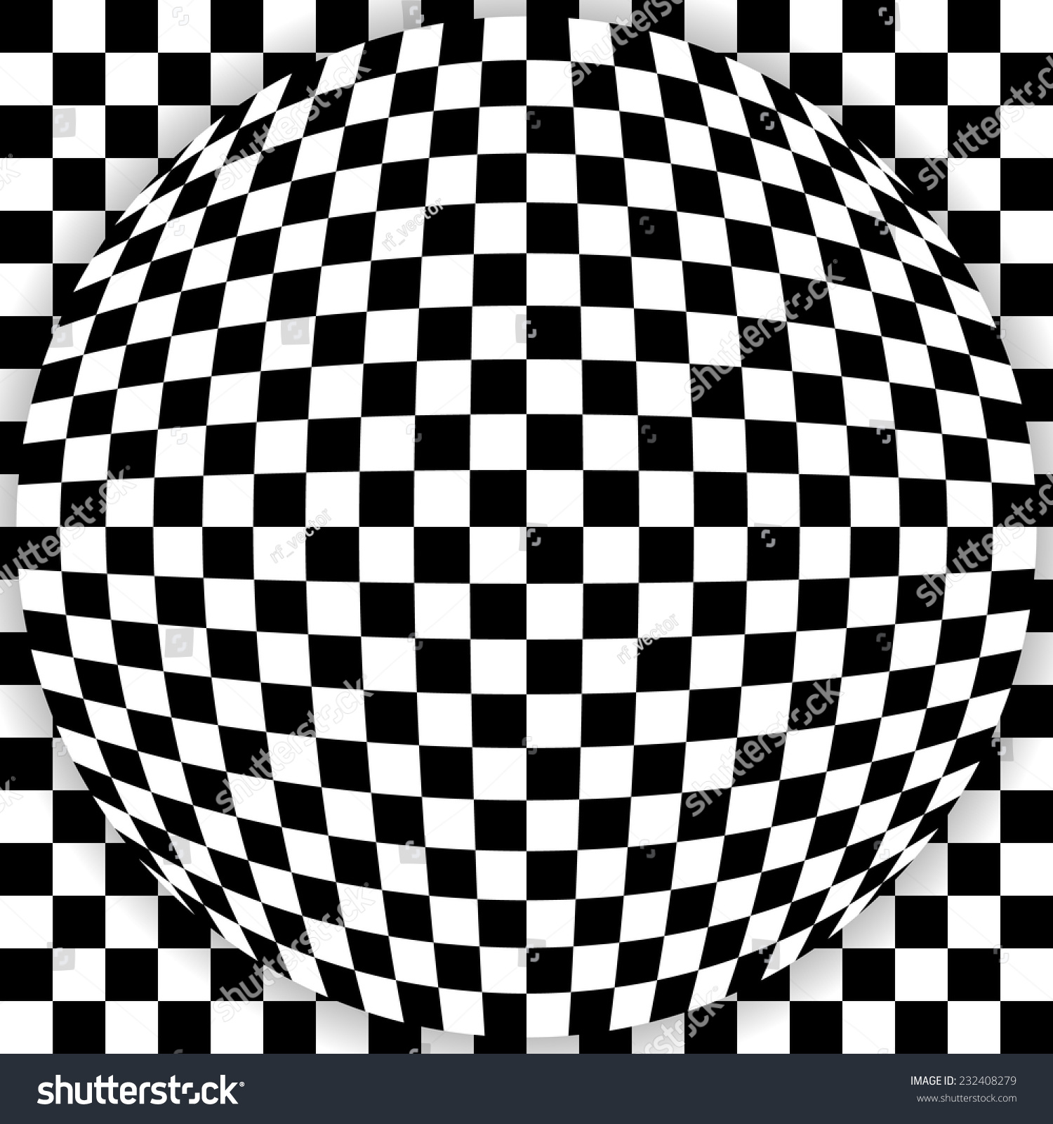 Checkered Sphere On Checkered Background Shadow Stock Vector (Royalty ...