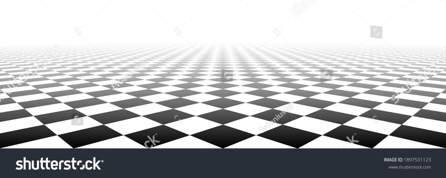 Checkered Tile Geometric Perspective Checkerboard Surface Stock Vector ...