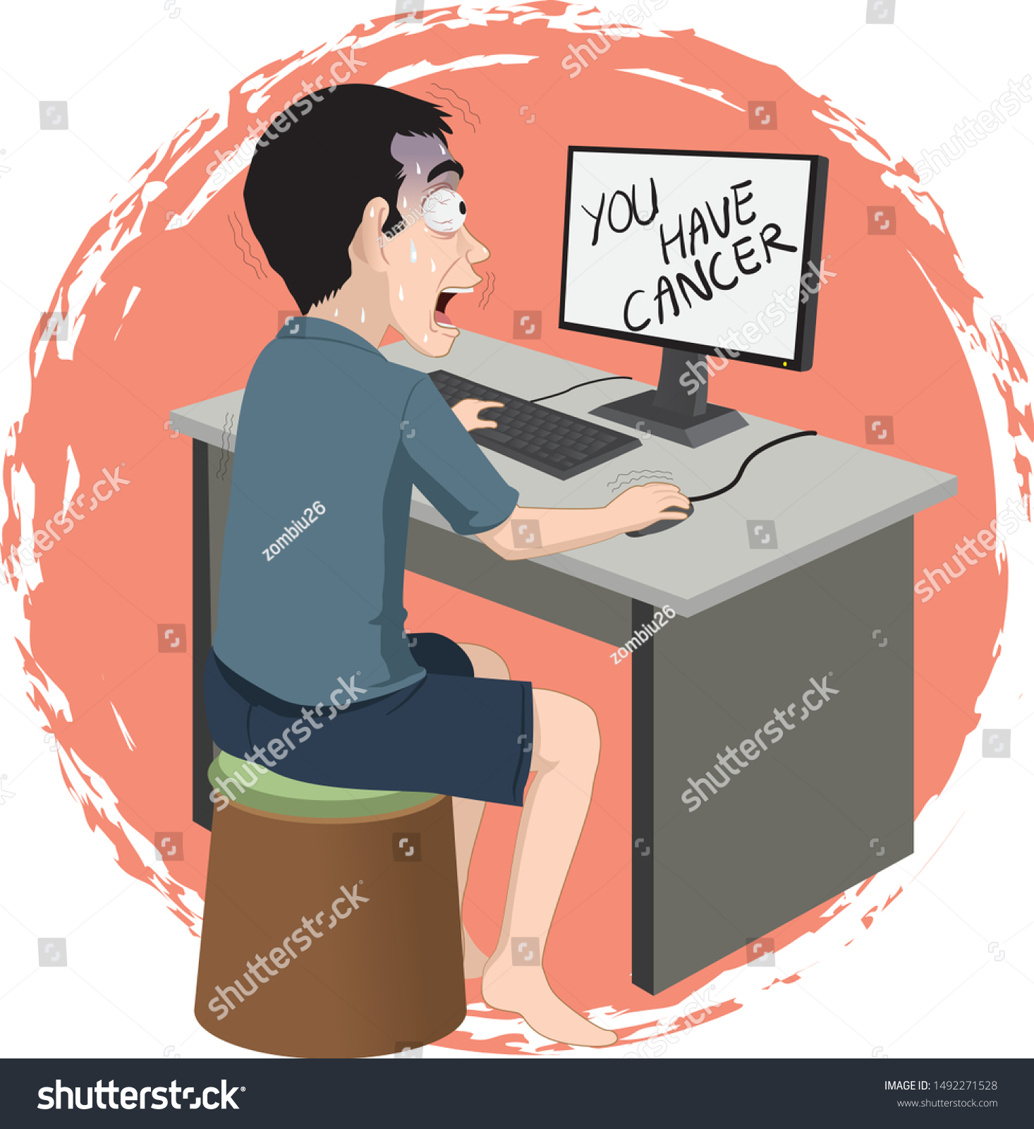 Checking Symptoms Internet Vector Stock Vector (Royalty Free) 1492271528