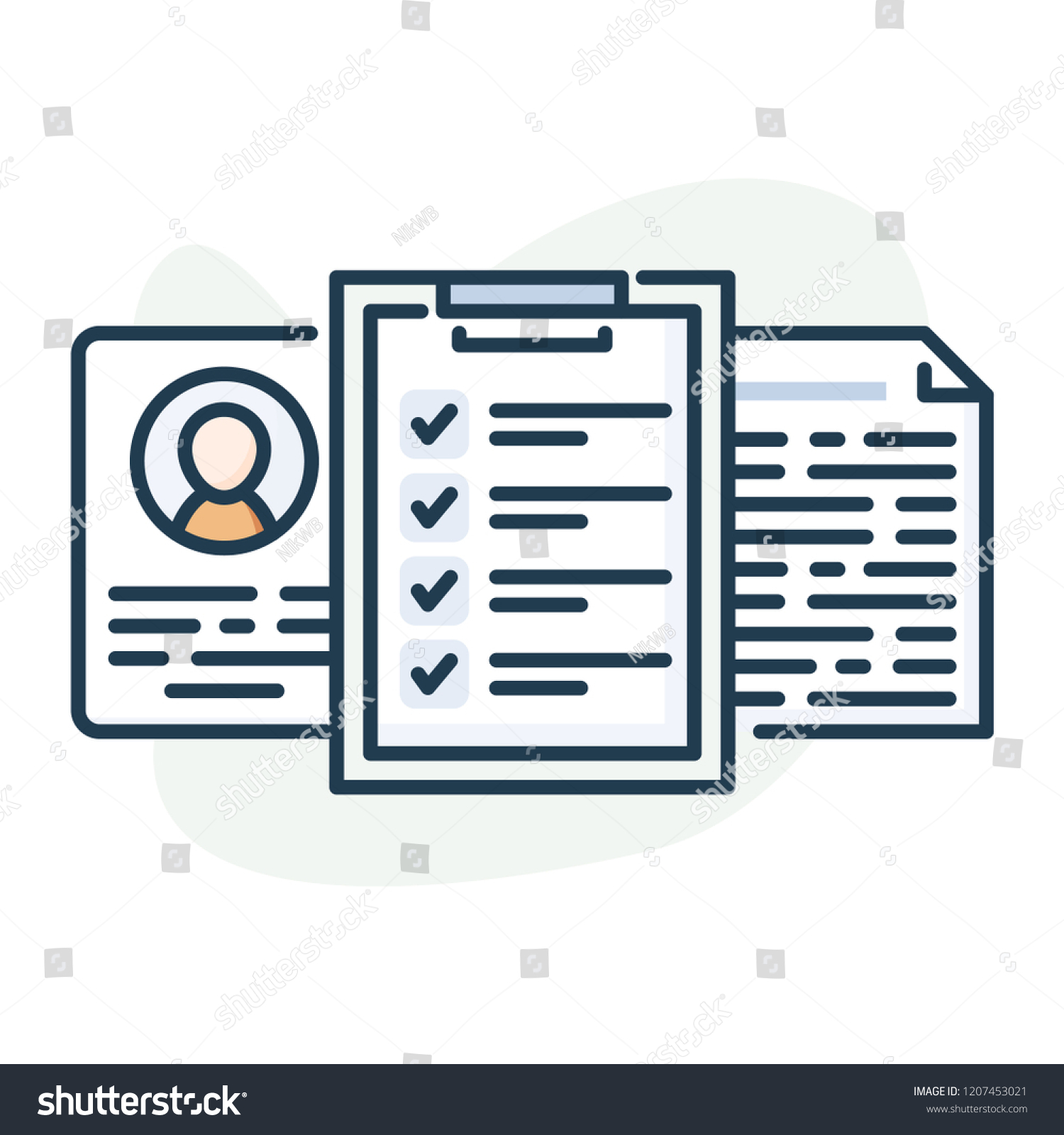 Checklist Agreement Contract Vector Illustration Stock Vector (Royalty ...