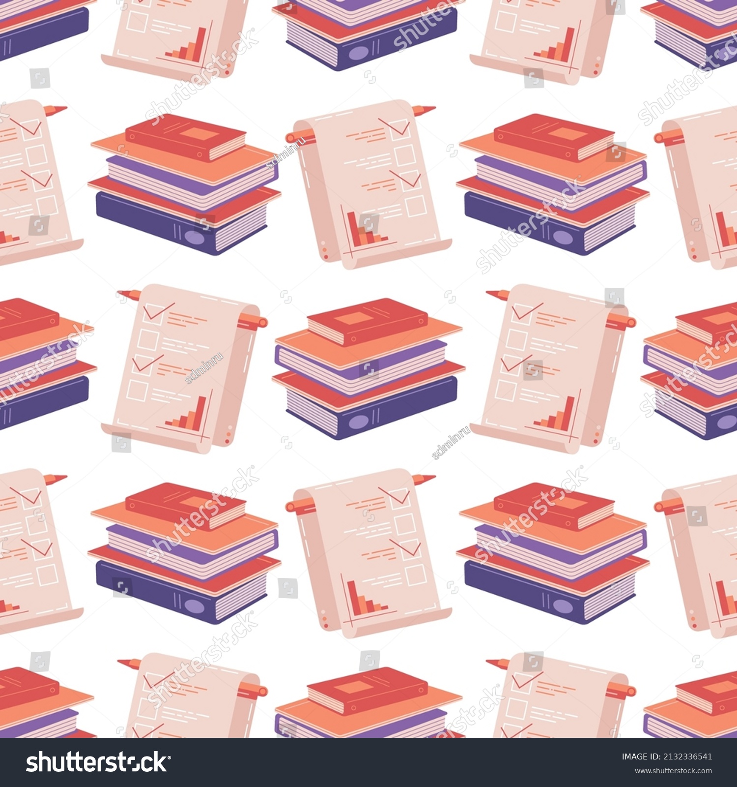 Checklist Books Seamless Pattern Flat Vector Stock Vector (Royalty Free ...