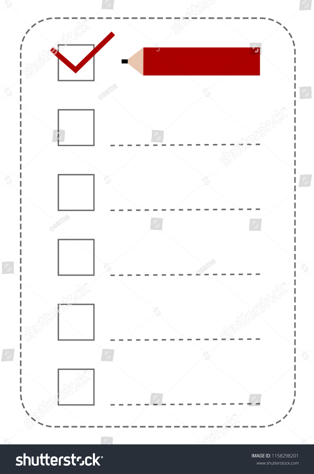 Checklist Pencil Stock Vector (Royalty Free) 1158298201 | Shutterstock