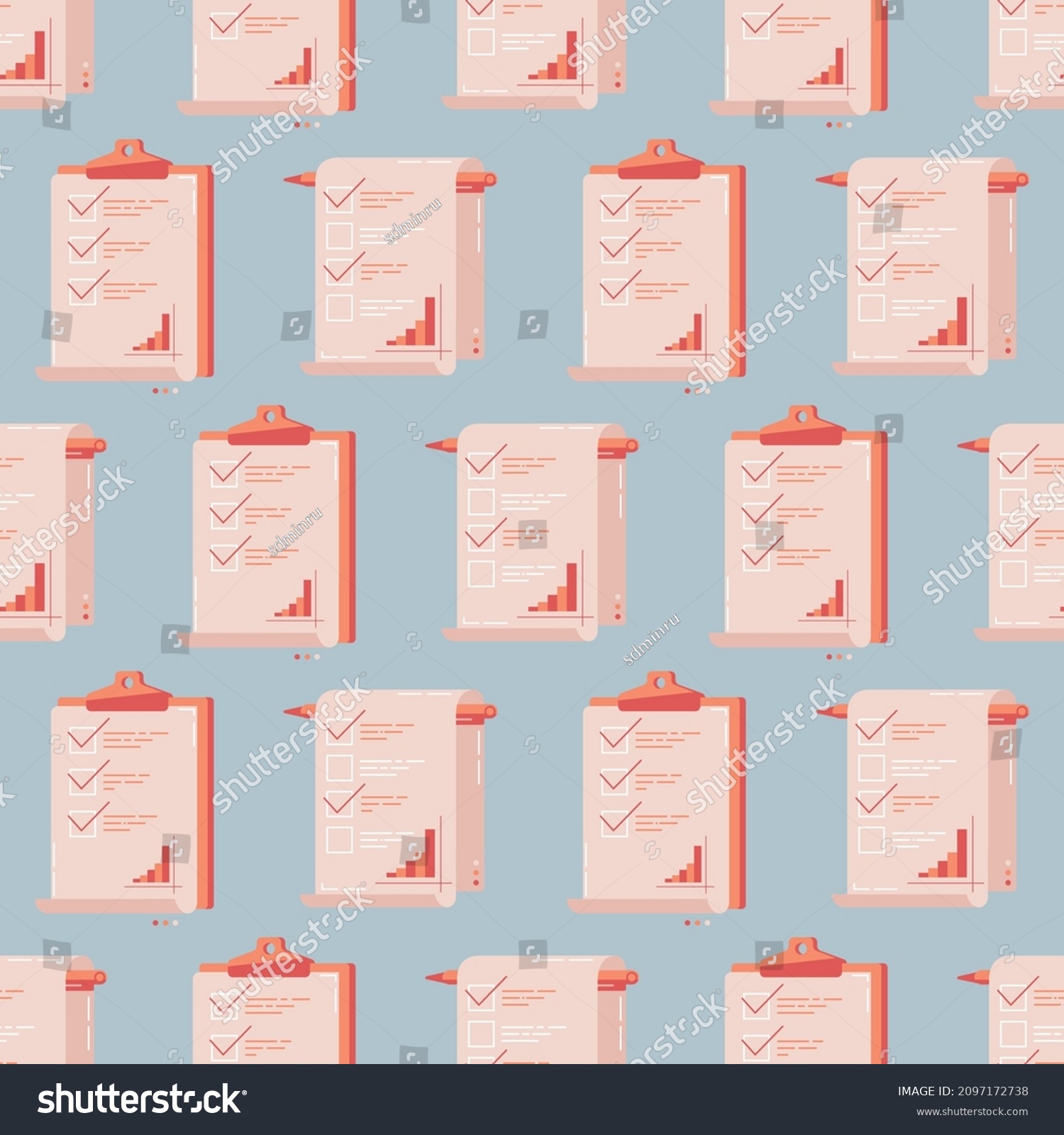 Checklist Questionnaire Seamless Pattern Flat Vector Stock Vector ...