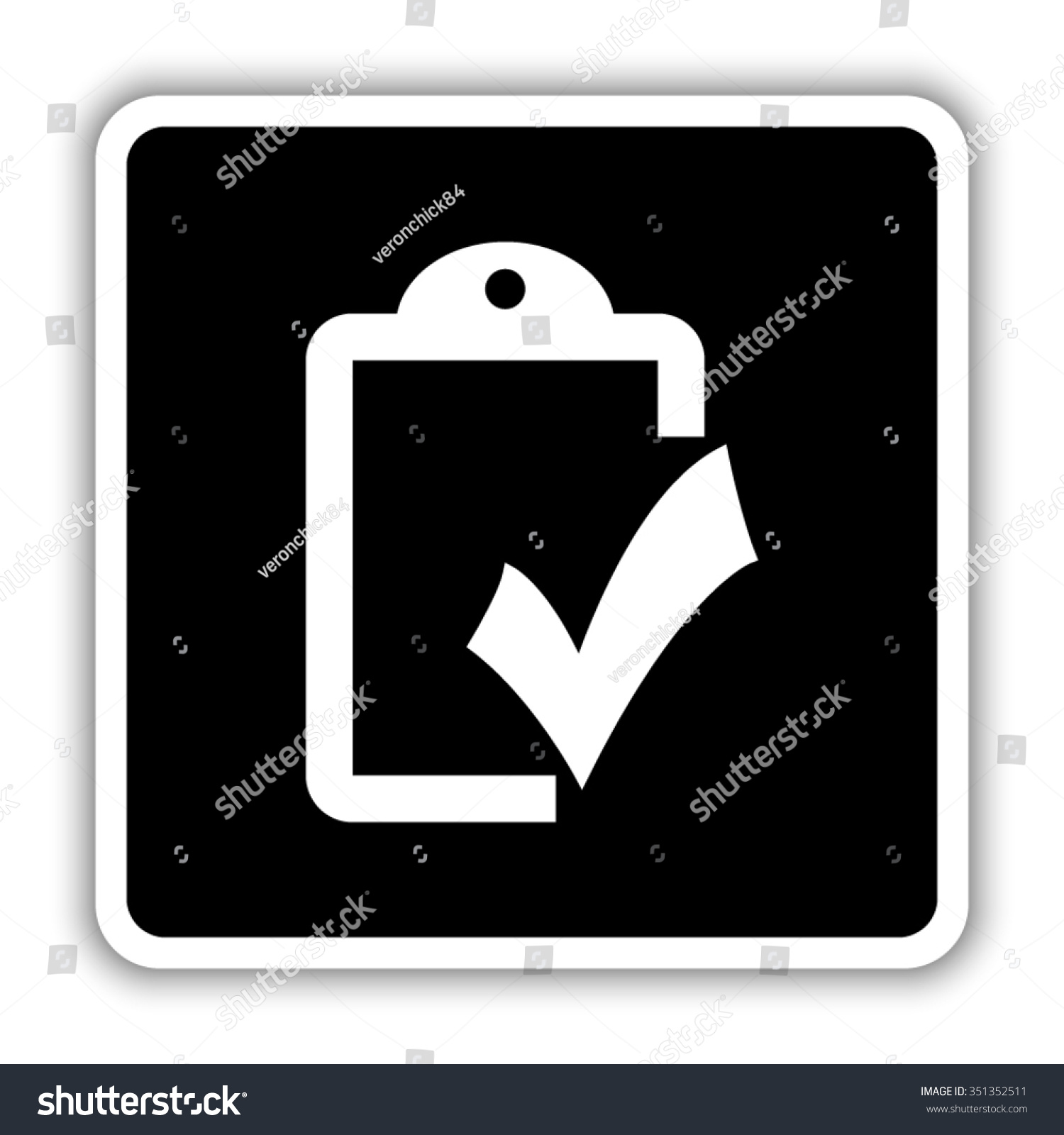 Checklist Black Vector Icon Stock Vector (Royalty Free) 351352511 ...