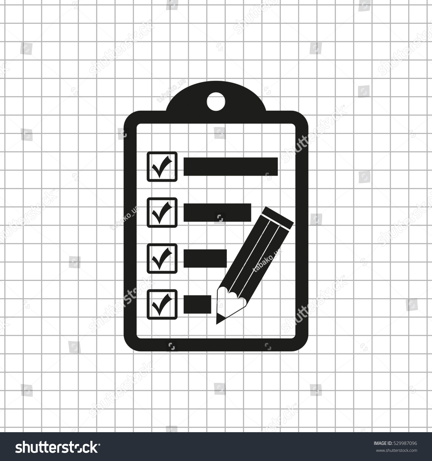 Checklist Black Vector Icon Stock Vector (Royalty Free) 529987096 ...