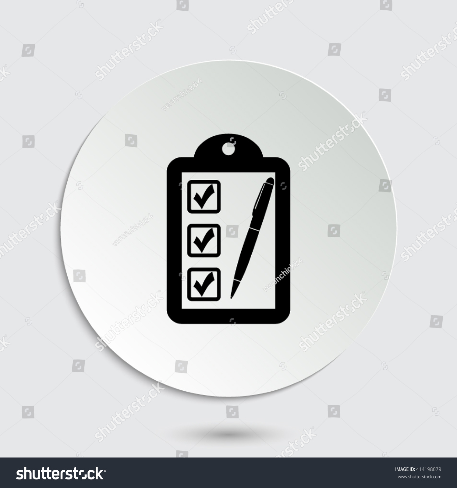 Checklist Black Vector Icon Shadow Stock Vector (Royalty Free ...