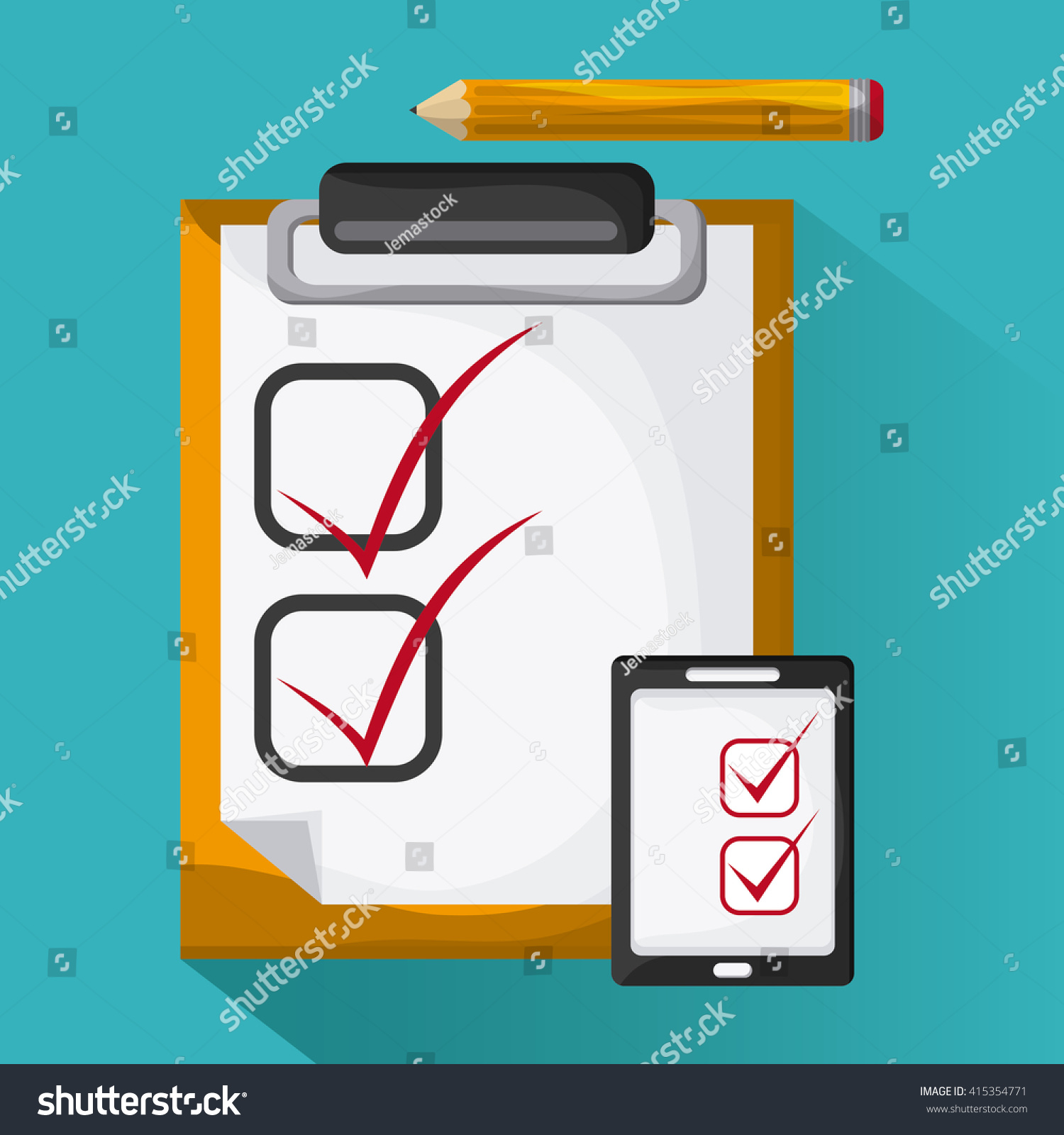 Checklist Design Document Illustration Mark Concept Stock Vector ...