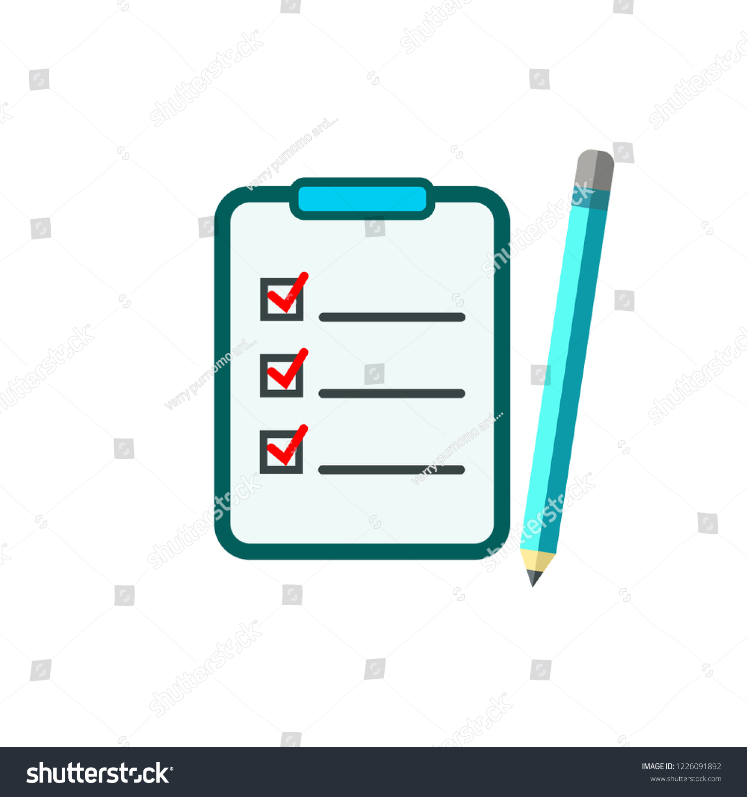 Checklist Form Icon Stock Vector (Royalty Free) 1226091892