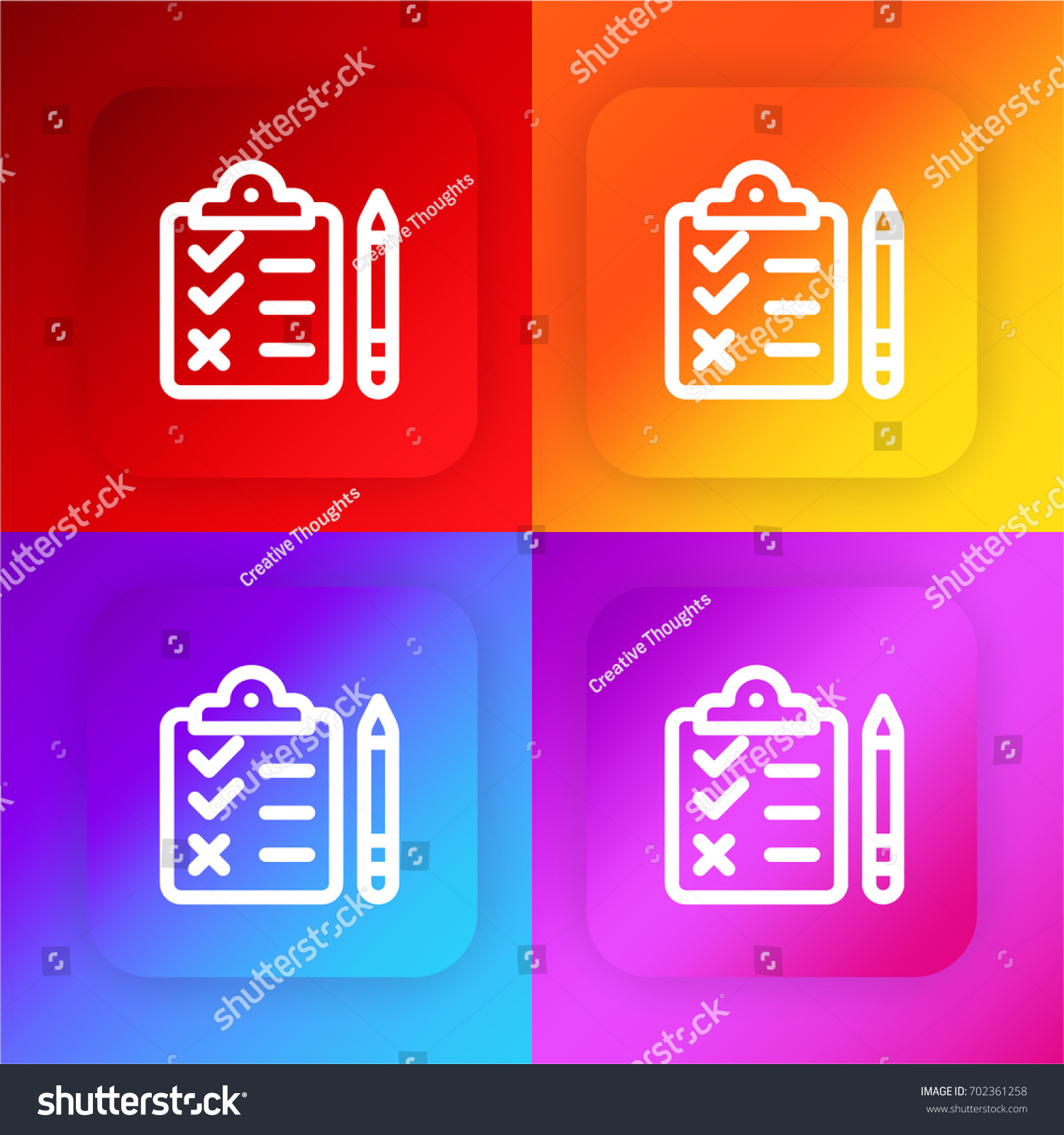 Checklist Four Color Gradient App Icon Stock Vector (Royalty Free ...