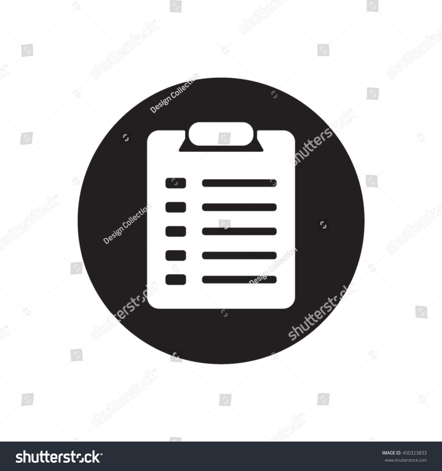 Checklist Icon Flat Design Stock Vector (Royalty Free) 450323833 ...