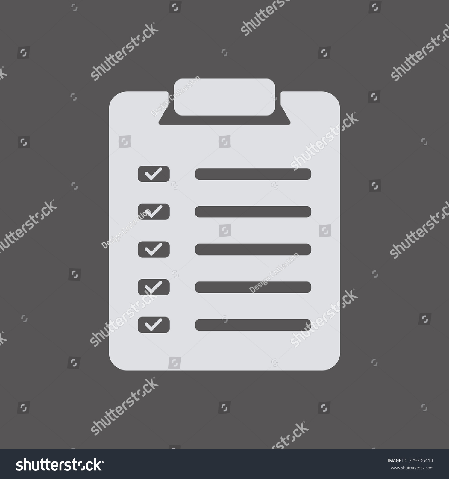Checklist Icon Flat Design Stock Vector (Royalty Free) 529306414 ...