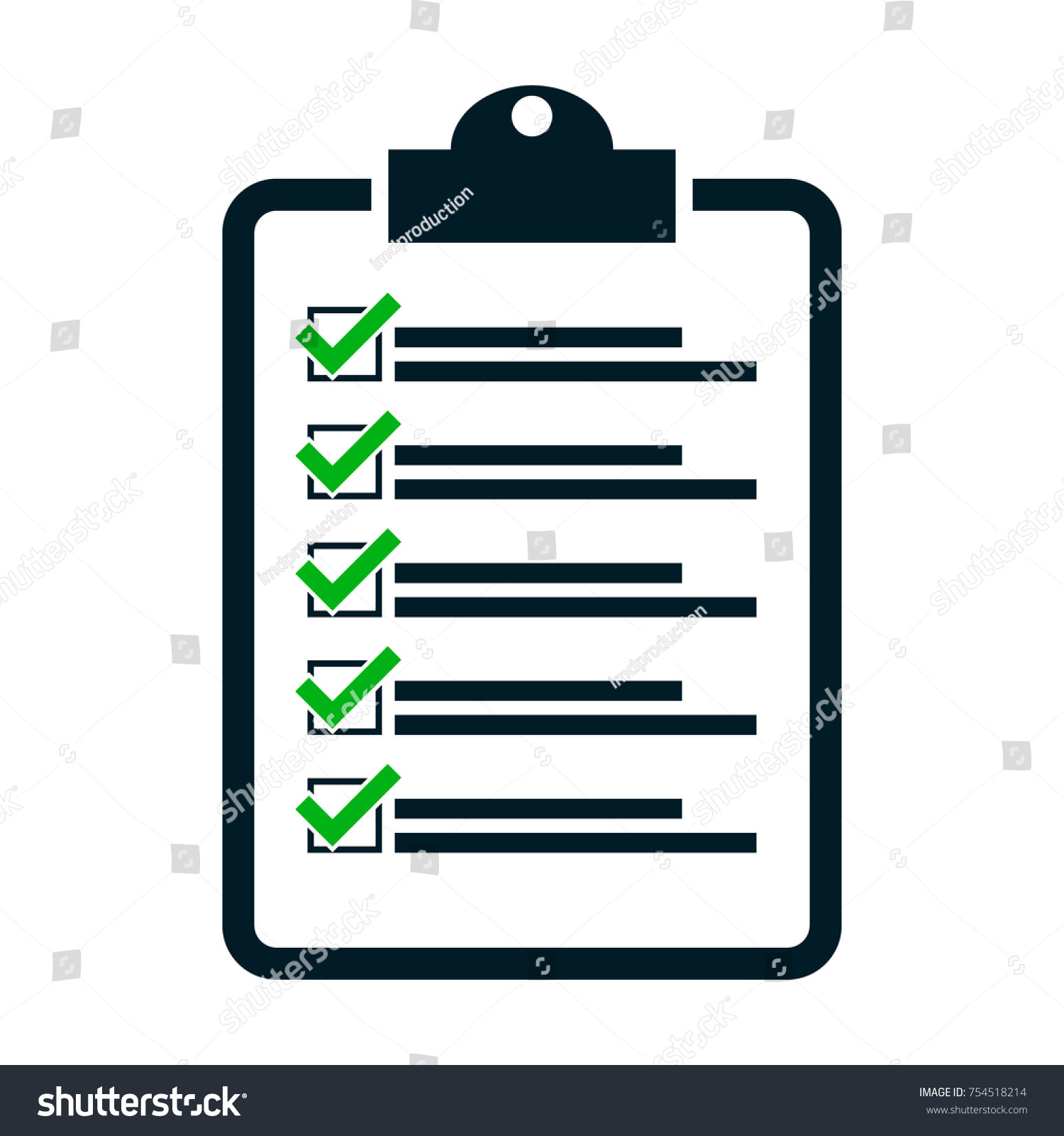 Checklist Icon Form Approved Stock Vector (Royalty Free) 754518214 ...