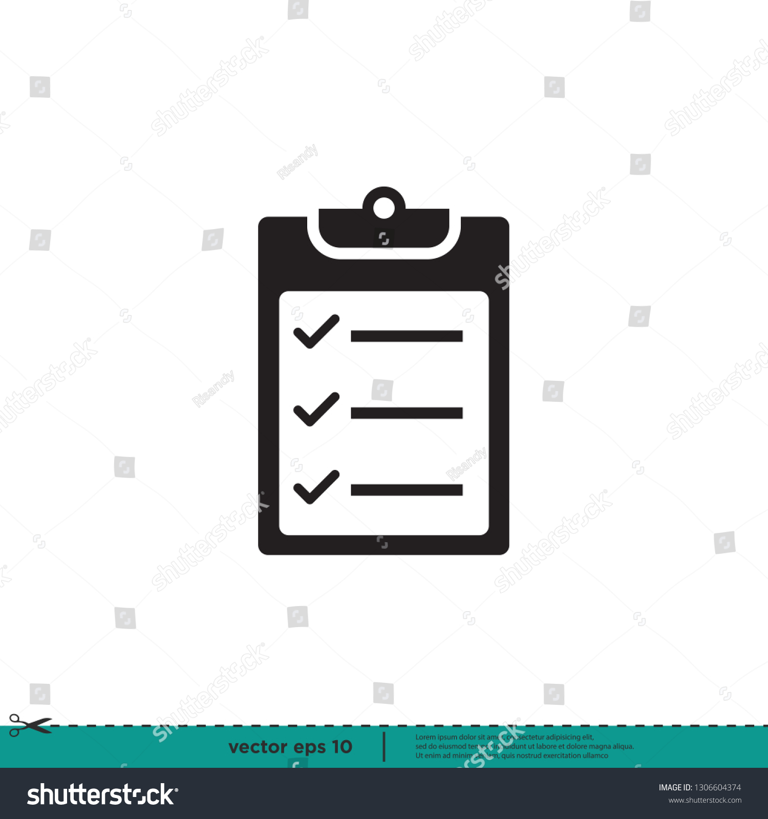 Checklist Icon Symbol: เวกเตอร์สต็อก (ปลอดค่าลิขสิทธิ์) 1306604374 ...