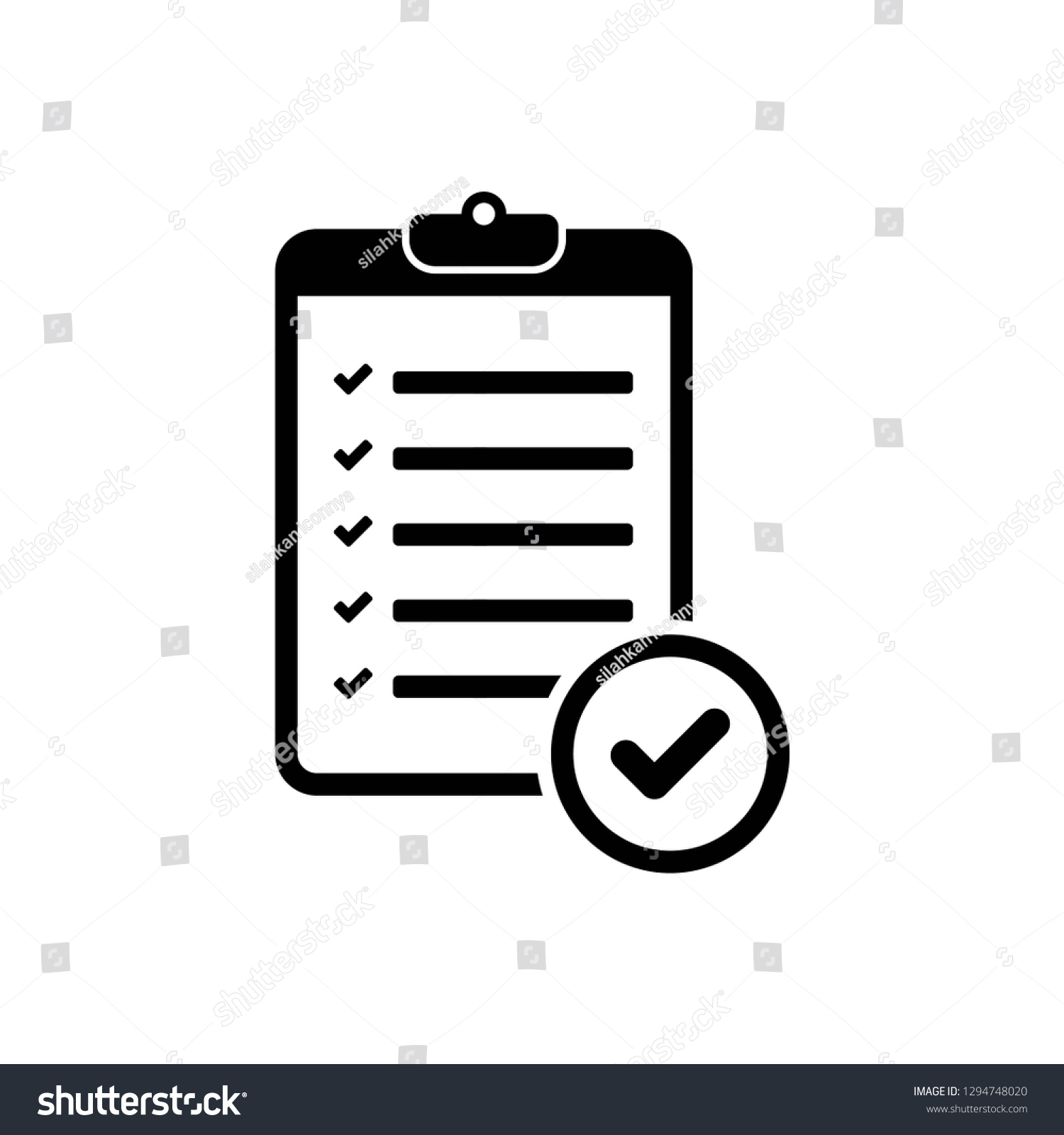 Checklist Icon Symbol Vector Stock Vector (Royalty Free) 1294748020 ...