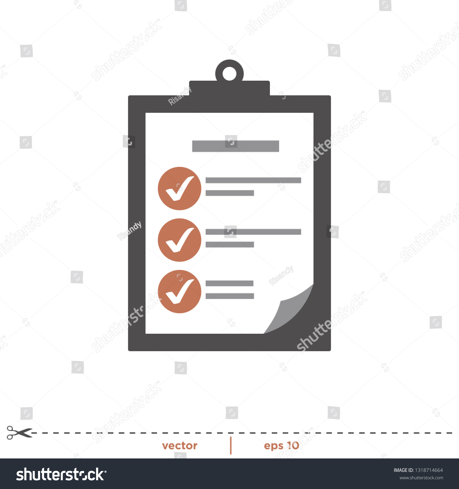 Checklist Icon Vector Questionnaire Symbol Logo: стоковая векторная ...